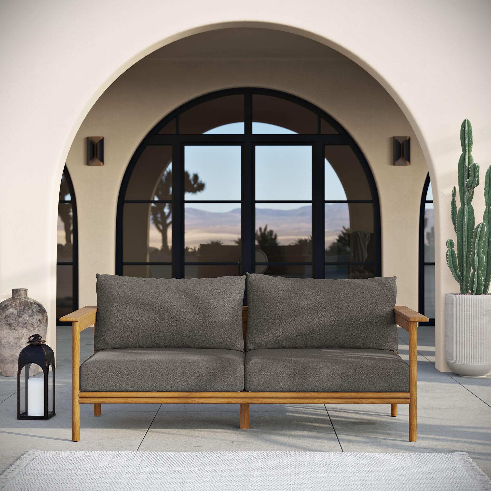 Click here for Modway Wren Outdoor Loveseat  Natural/Gray prices