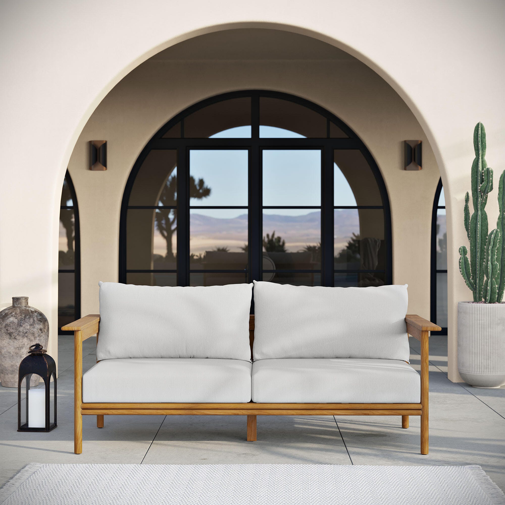 Click here for Modway Wren Outdoor Loveseat  Natural/White prices
