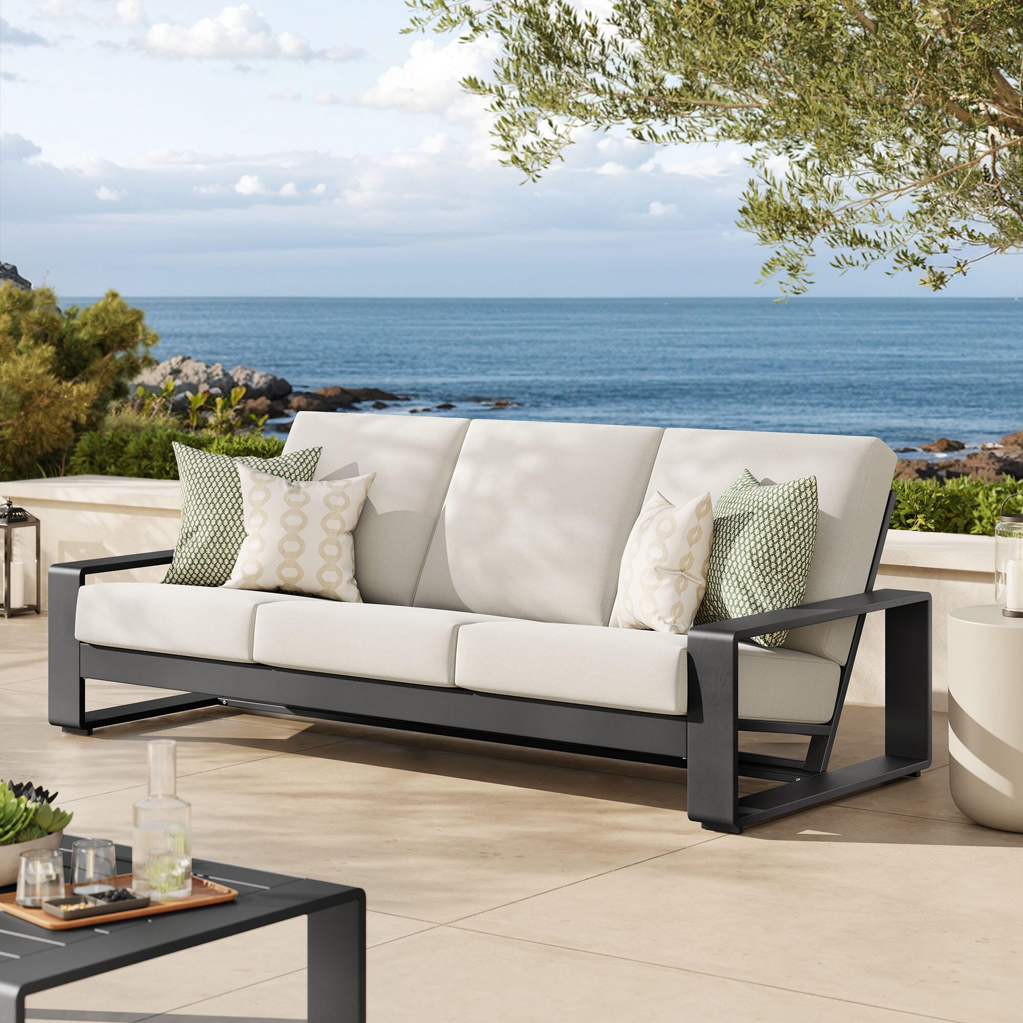 Click here for Modway Lirienne Outdoor Sofa  Cream Gray/Black prices
