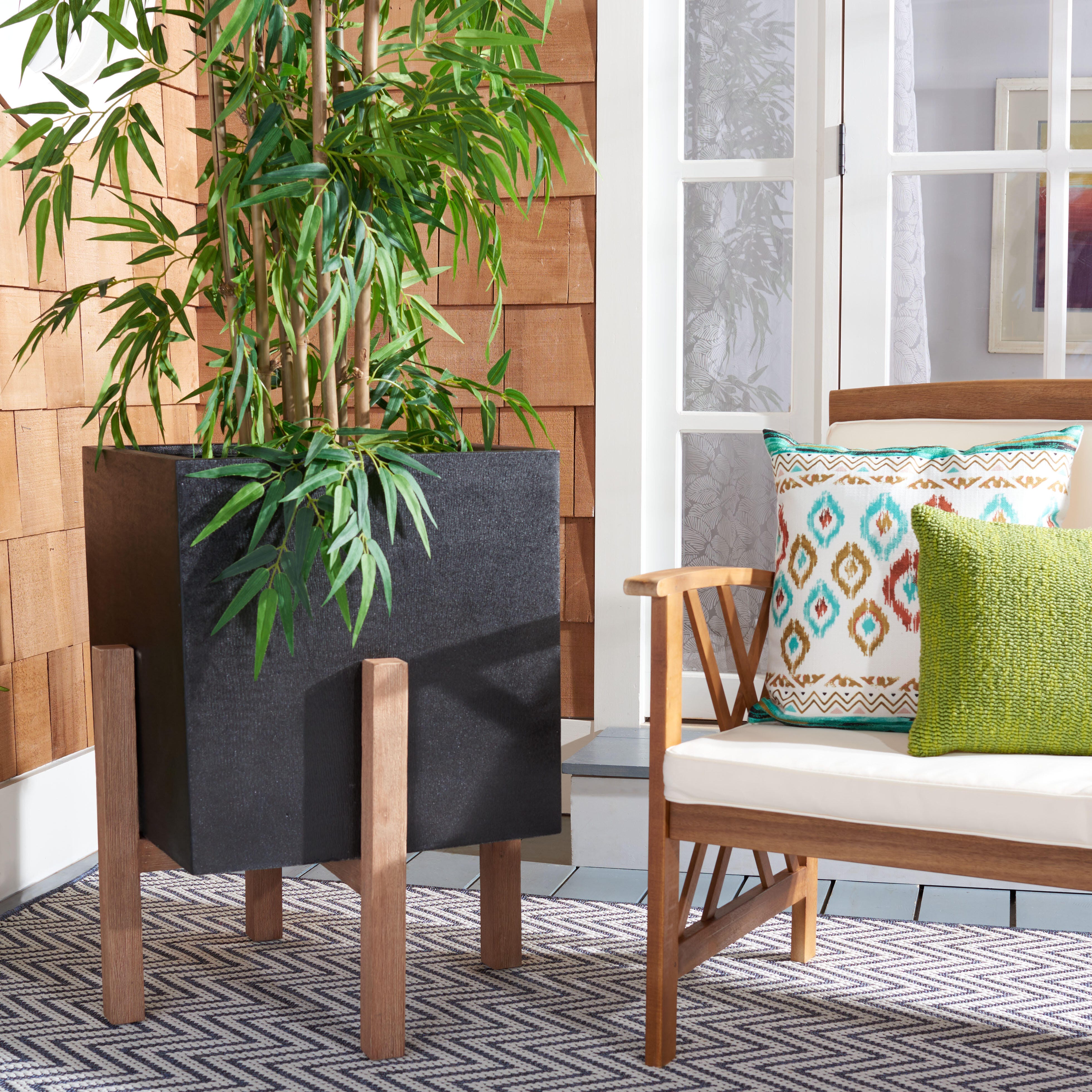 Click here for Safavieh Borsla Outdoor Large Planter  Black prices