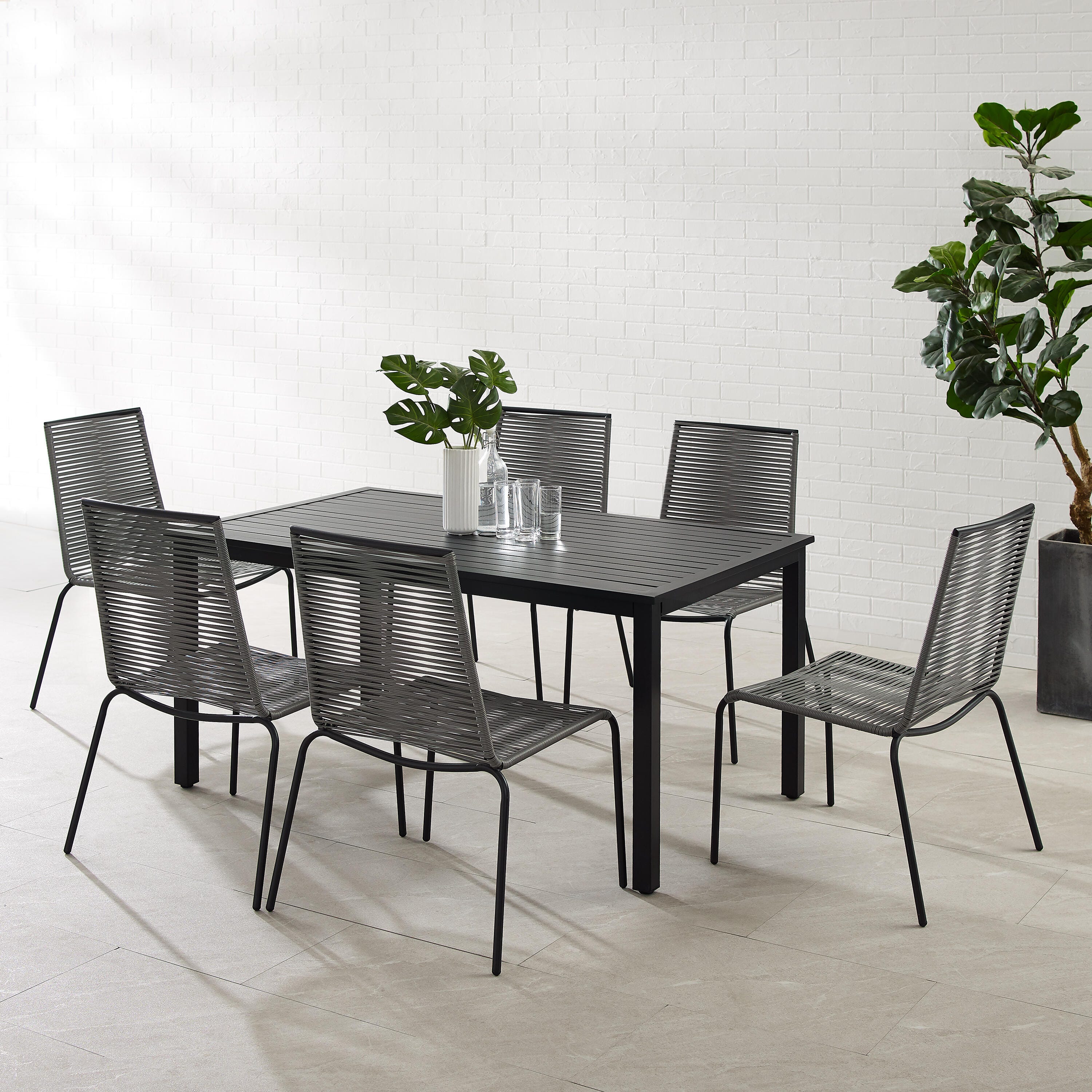 Click here for Fenton Outdoor Dining Table with 6 Chairs  Gray prices