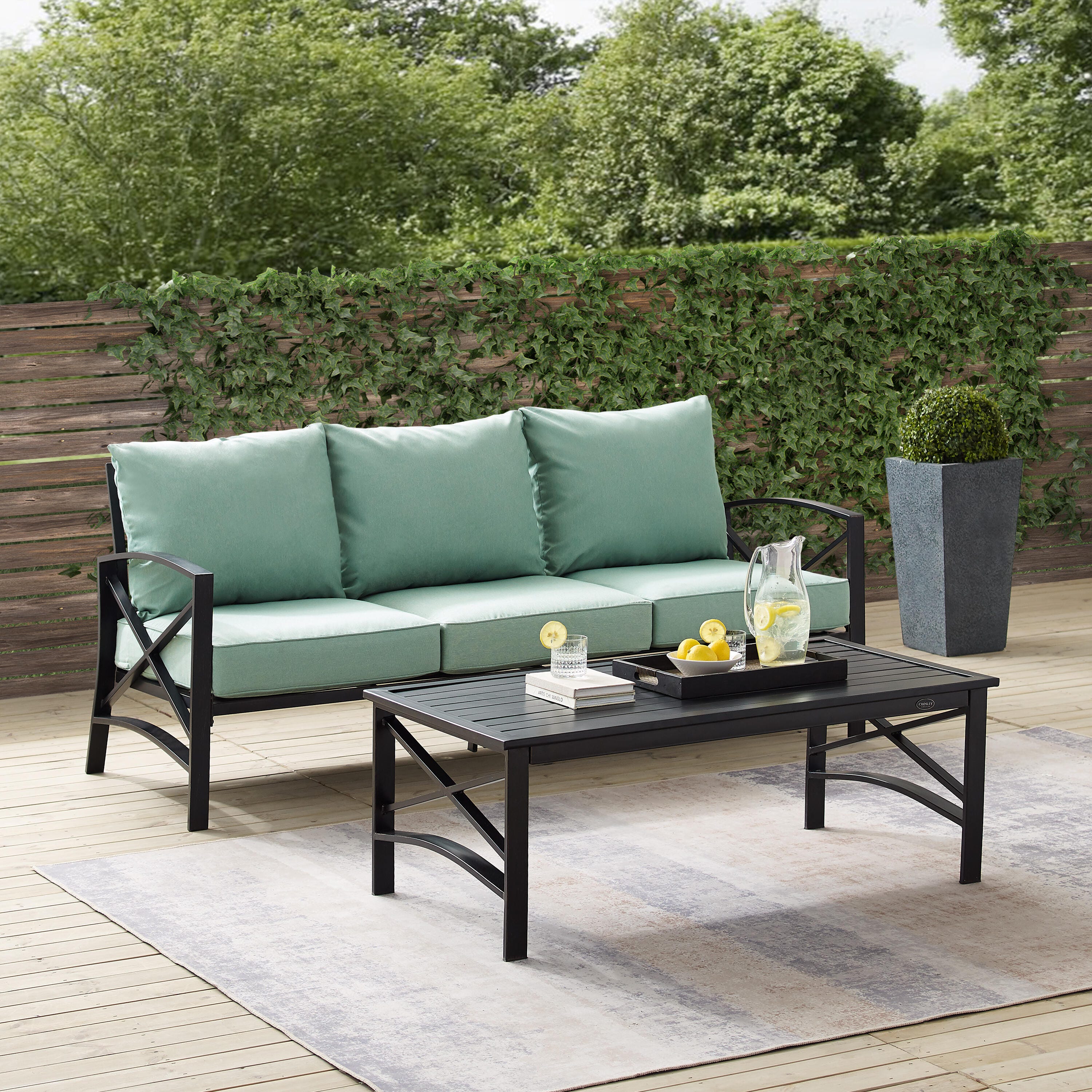 Click here for Kaplan Outdoor Sofa and Coffee Table  Mist prices