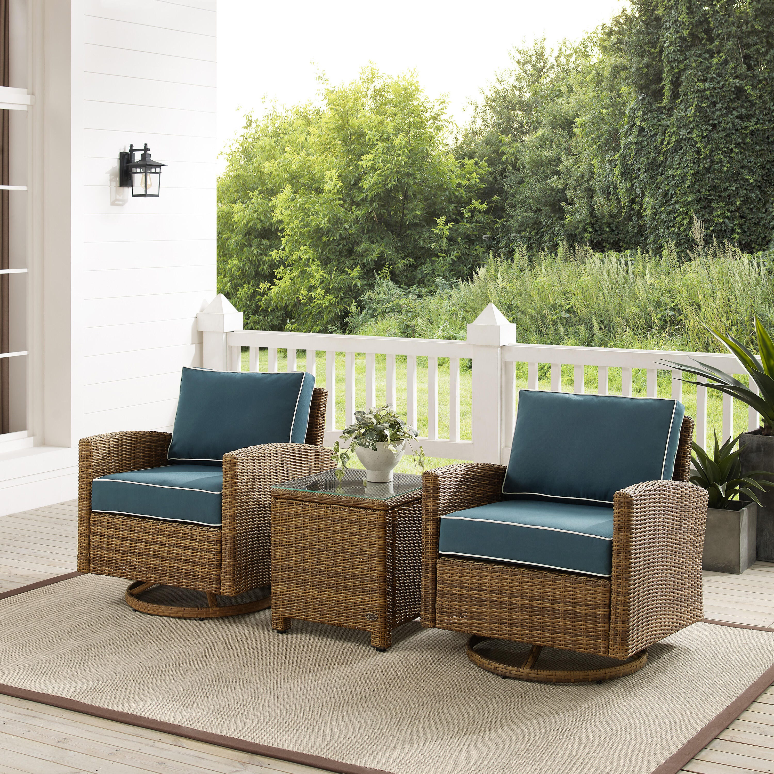 Click here for Bradenton Outdoor Swivel Rocker Chairs with End Ta... prices