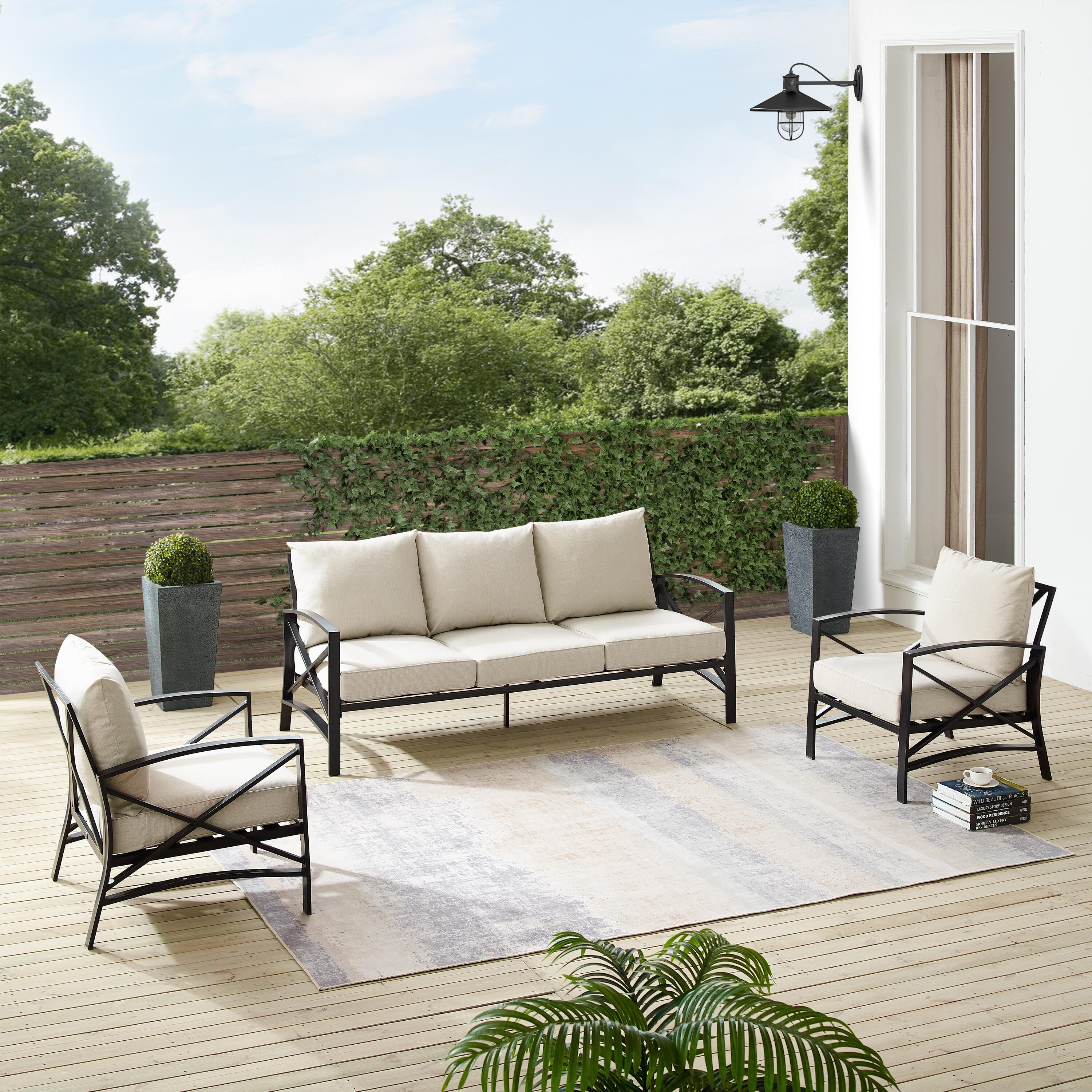 Click here for Kaplan Outdoor Sofa with 2 Chairs  Oatmeal prices