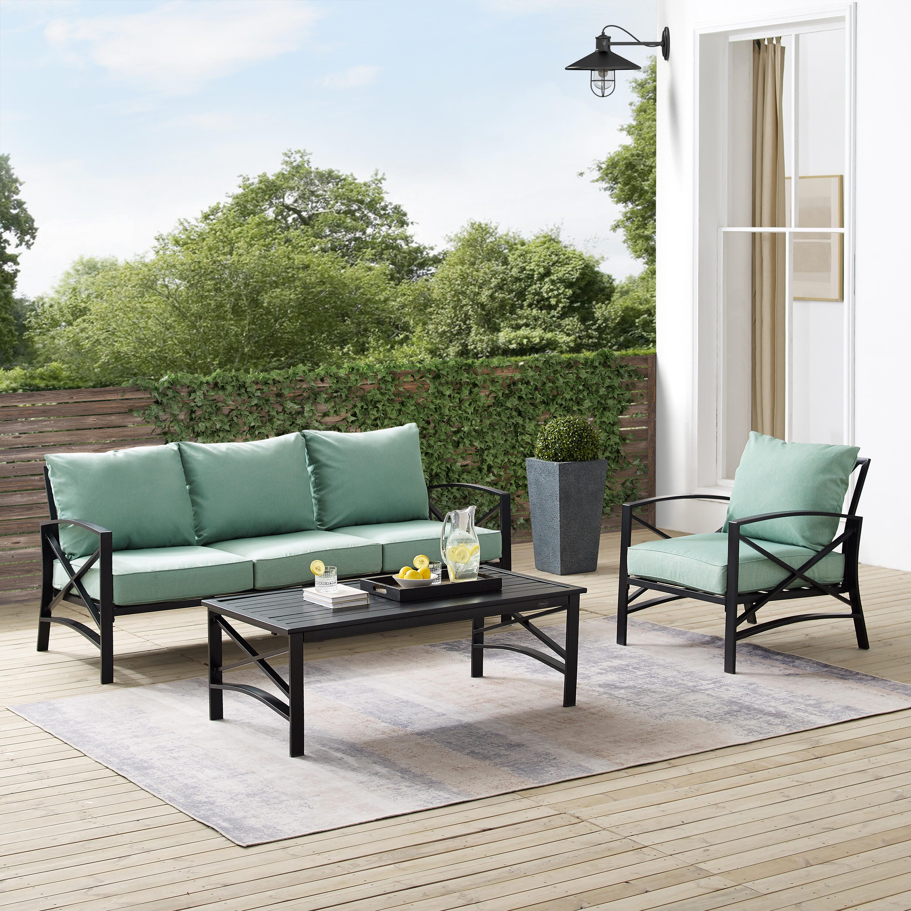 Click here for Kaplan Outdoor Sofa with Coffee Table and 1 Chair... prices