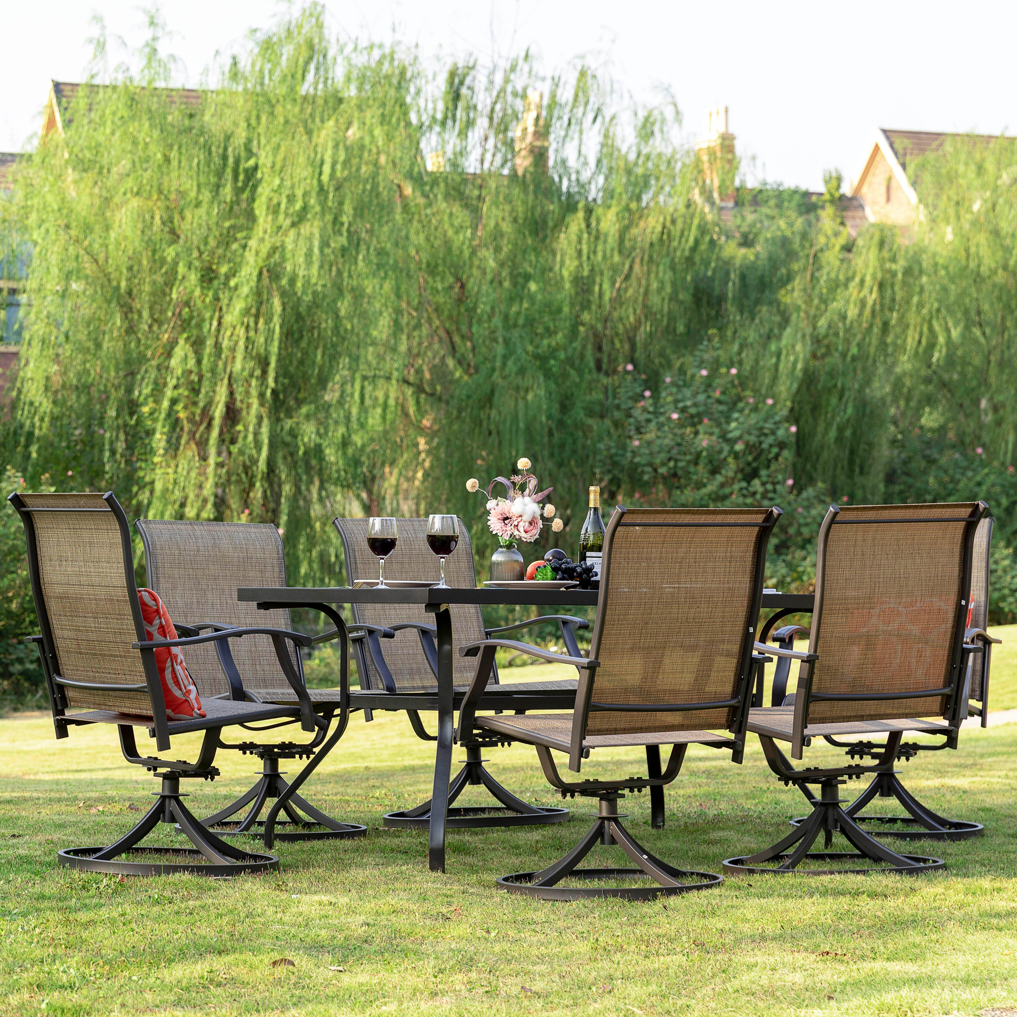 Click here for Nuu Garden Outdoor Dining Table and 6 Swivel Chair... prices