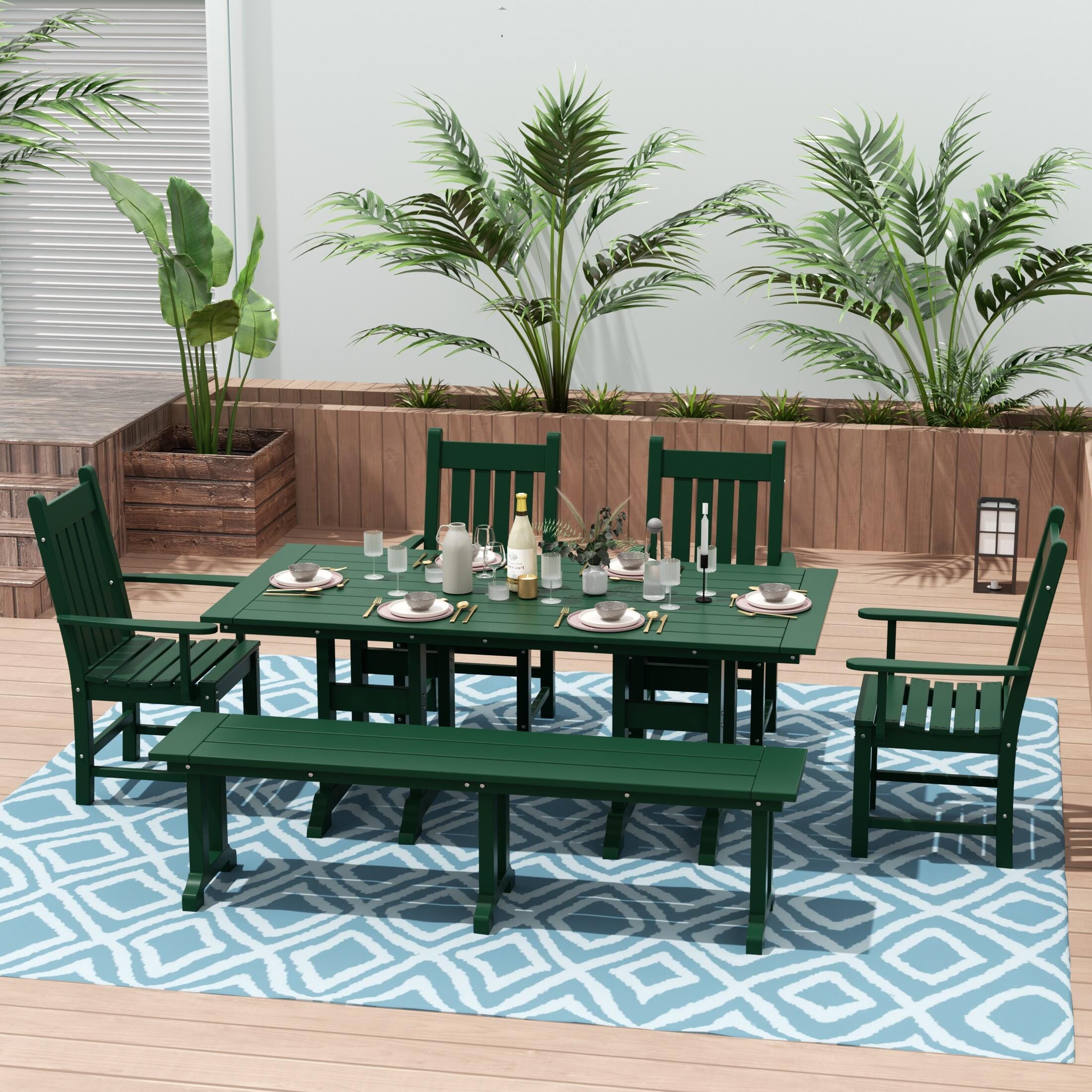 Click here for Laguna Outdoor Square Table and 4 Armchairs and Be... prices