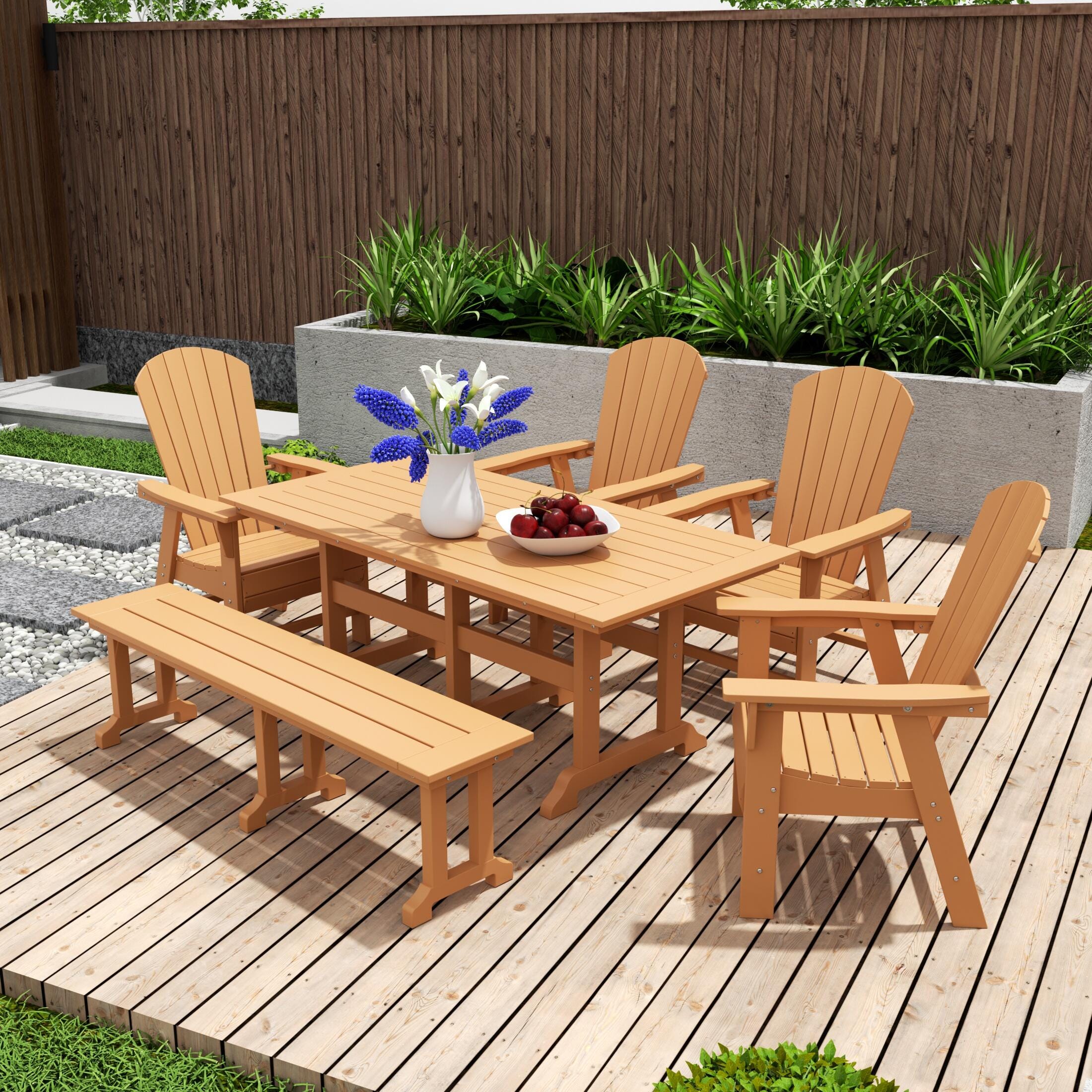 Click here for Altura Adirondack Outdoor Rectangle Table and 4 Ch... prices