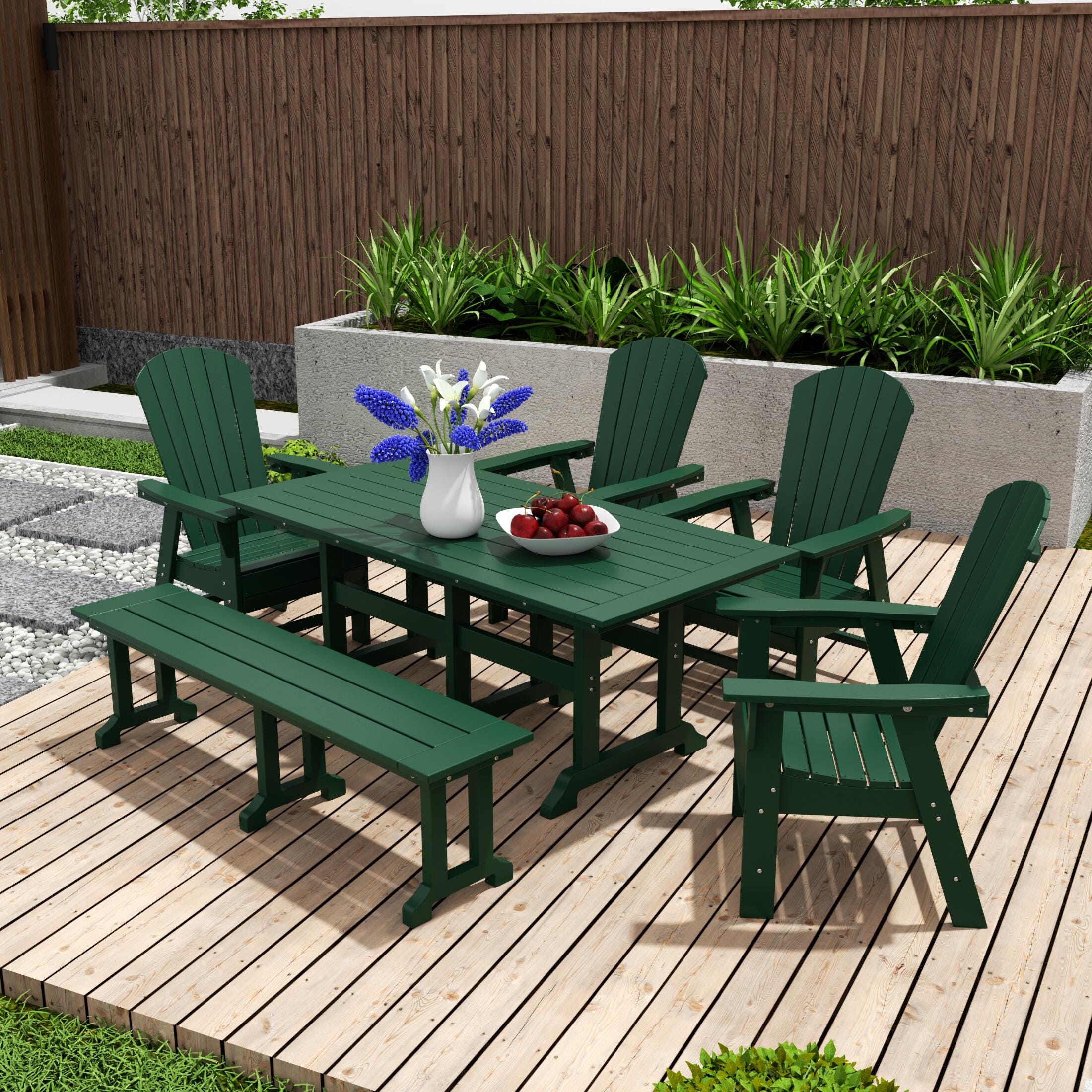 Click here for Altura Adirondack Outdoor Rectangle Table and 4 Ch... prices
