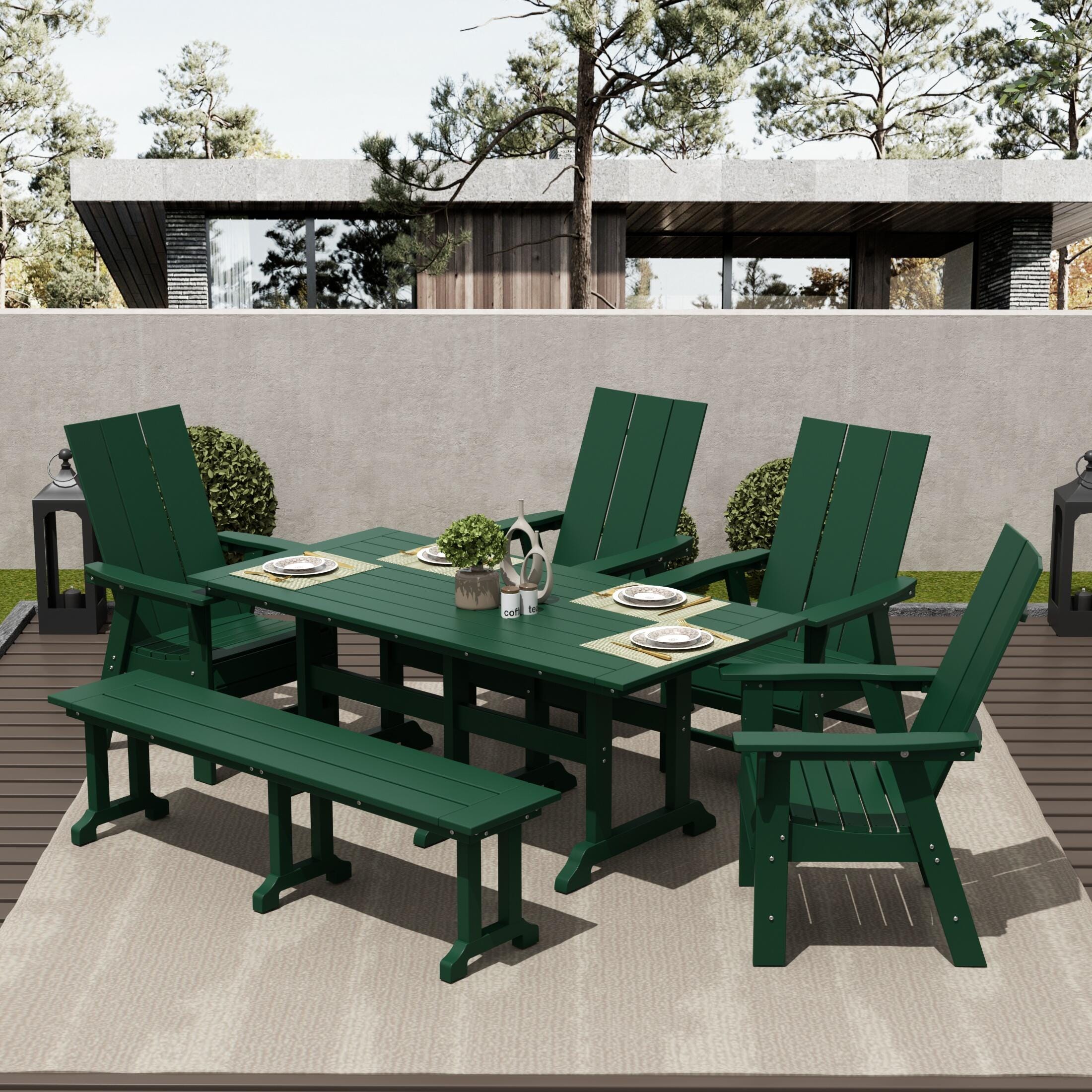 Click here for Shoreside Outdoor Curveback Adirondack Dining Tabl... prices
