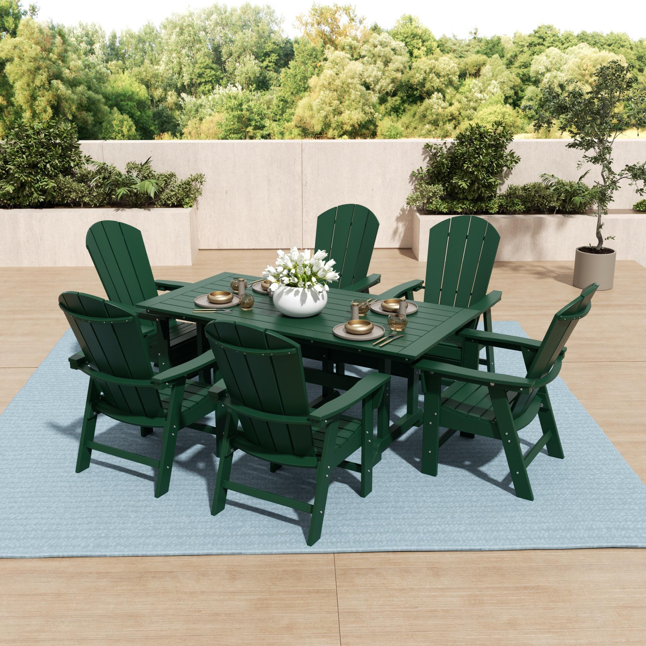 Click here for Laguna Outdoor Adirondack Dining Table and 6 Chair... prices