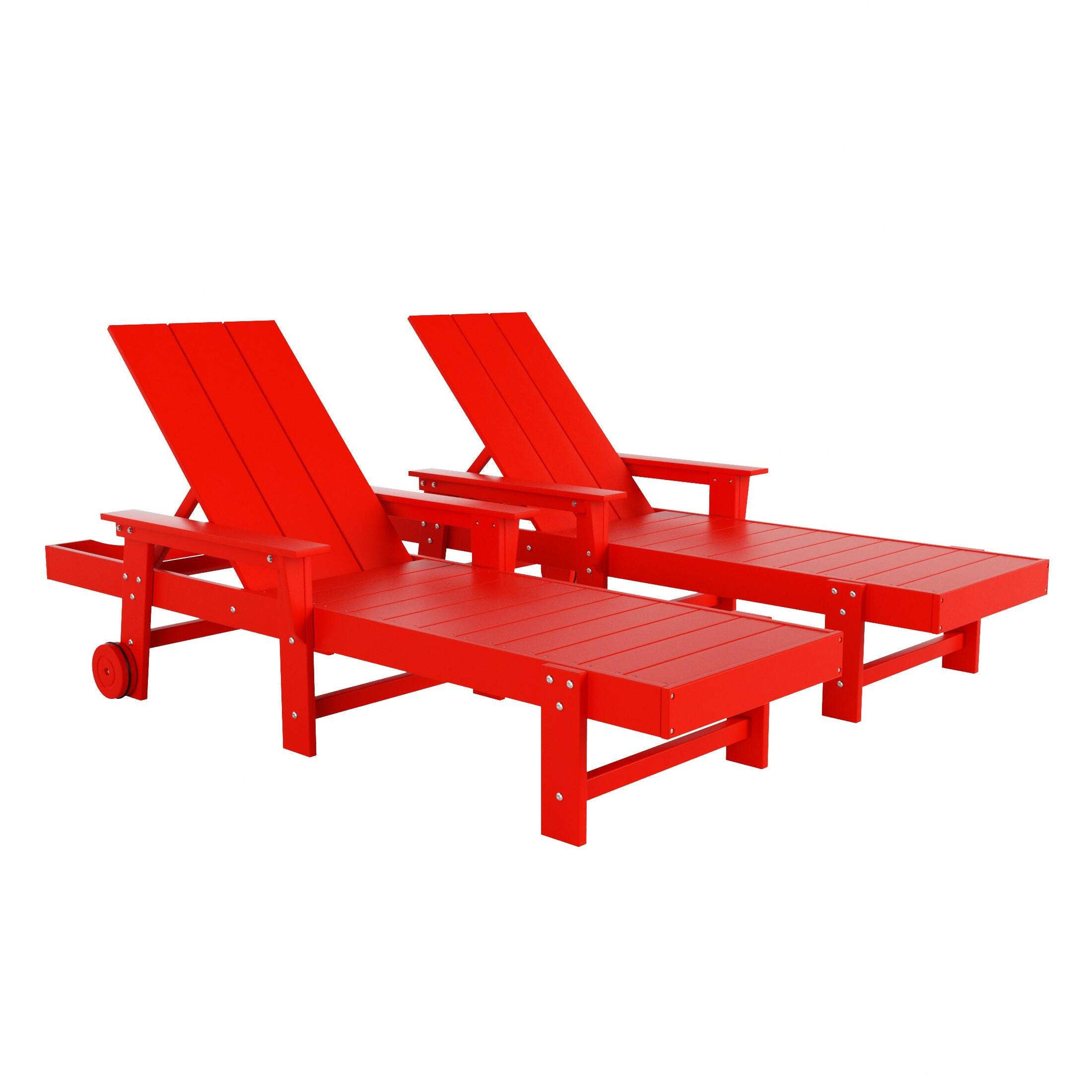 Shoreside Reclining Chaise Lounge with Arms and Wheels (Set Of 2) | Ashley
