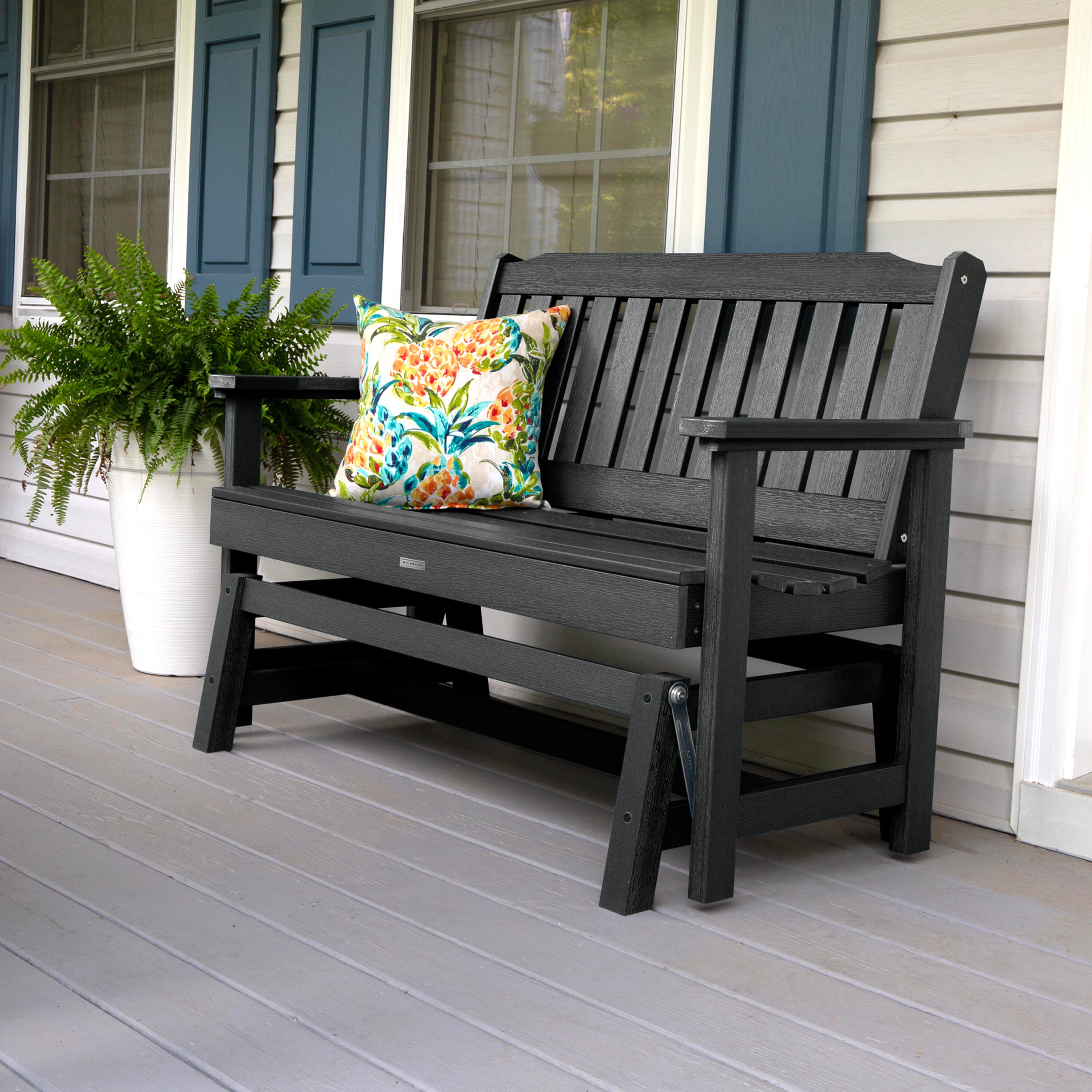 Click here for Highwood Lehigh Outdoor Gliding Bench  Black prices