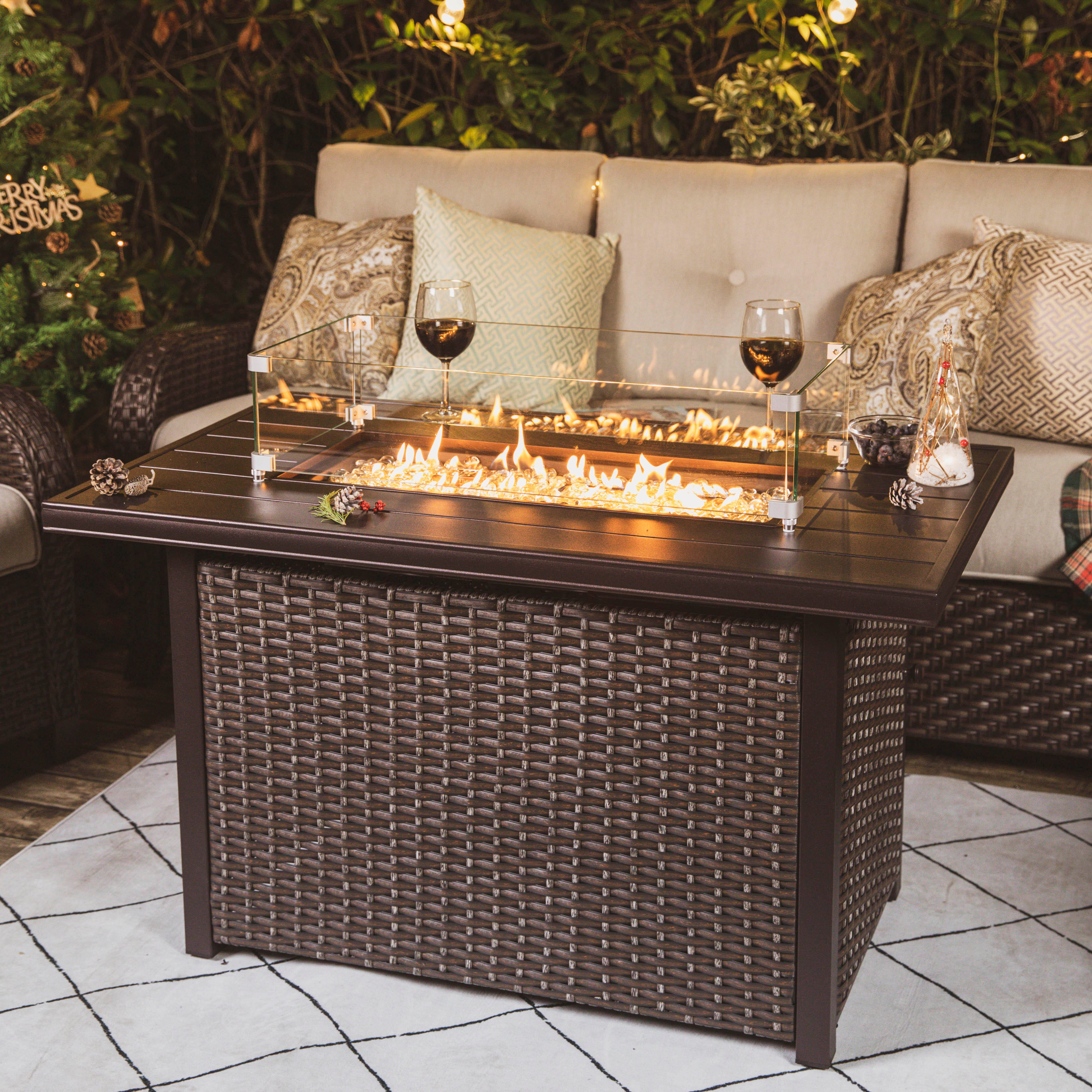 Click here for Nuu Garden Outdoor Fire Pit Table with Glass Wind... prices