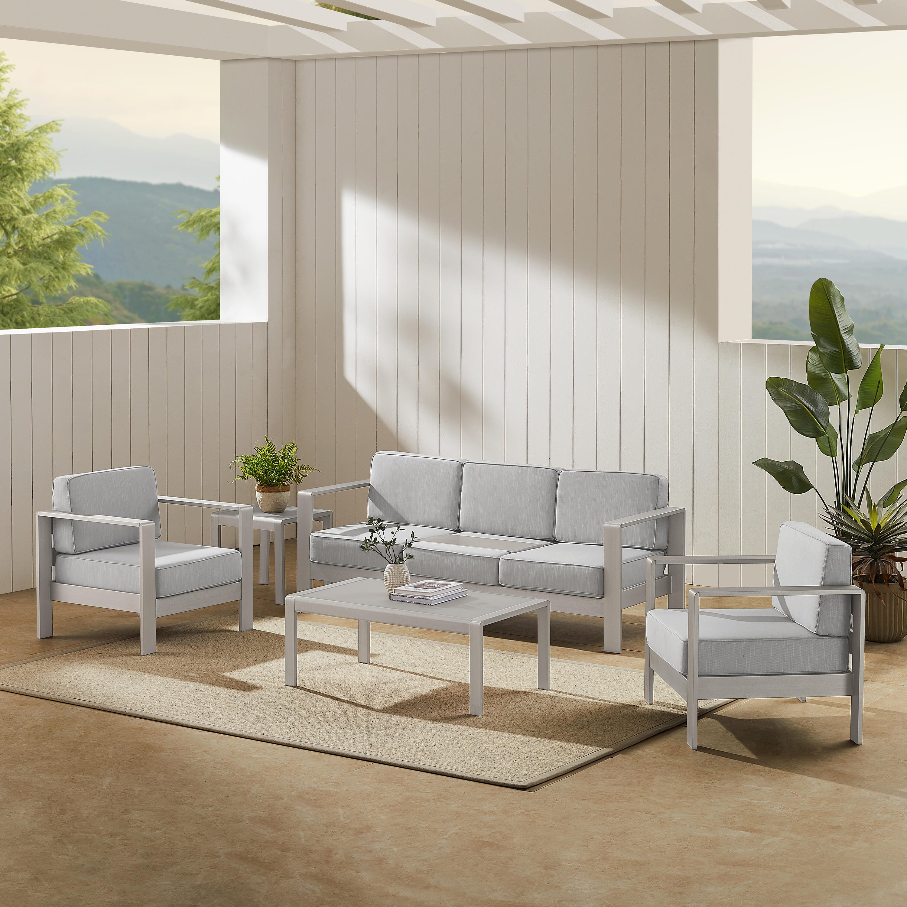 Click here for Linon Rosemary Outdoor Conversation Set  Gray prices