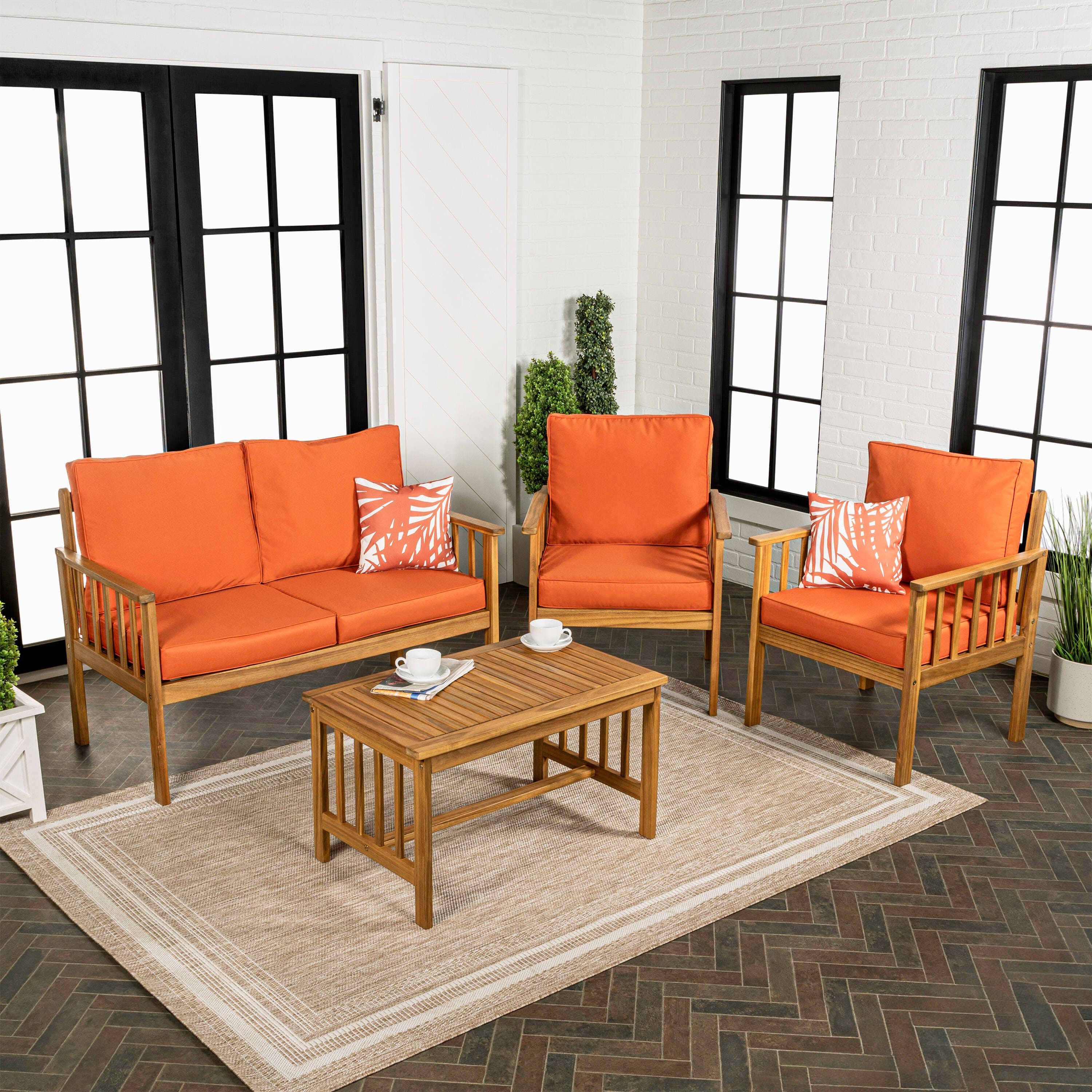 Click here for Jonathan Y Everly Outdoor Sofa and 2 Chairs with C... prices