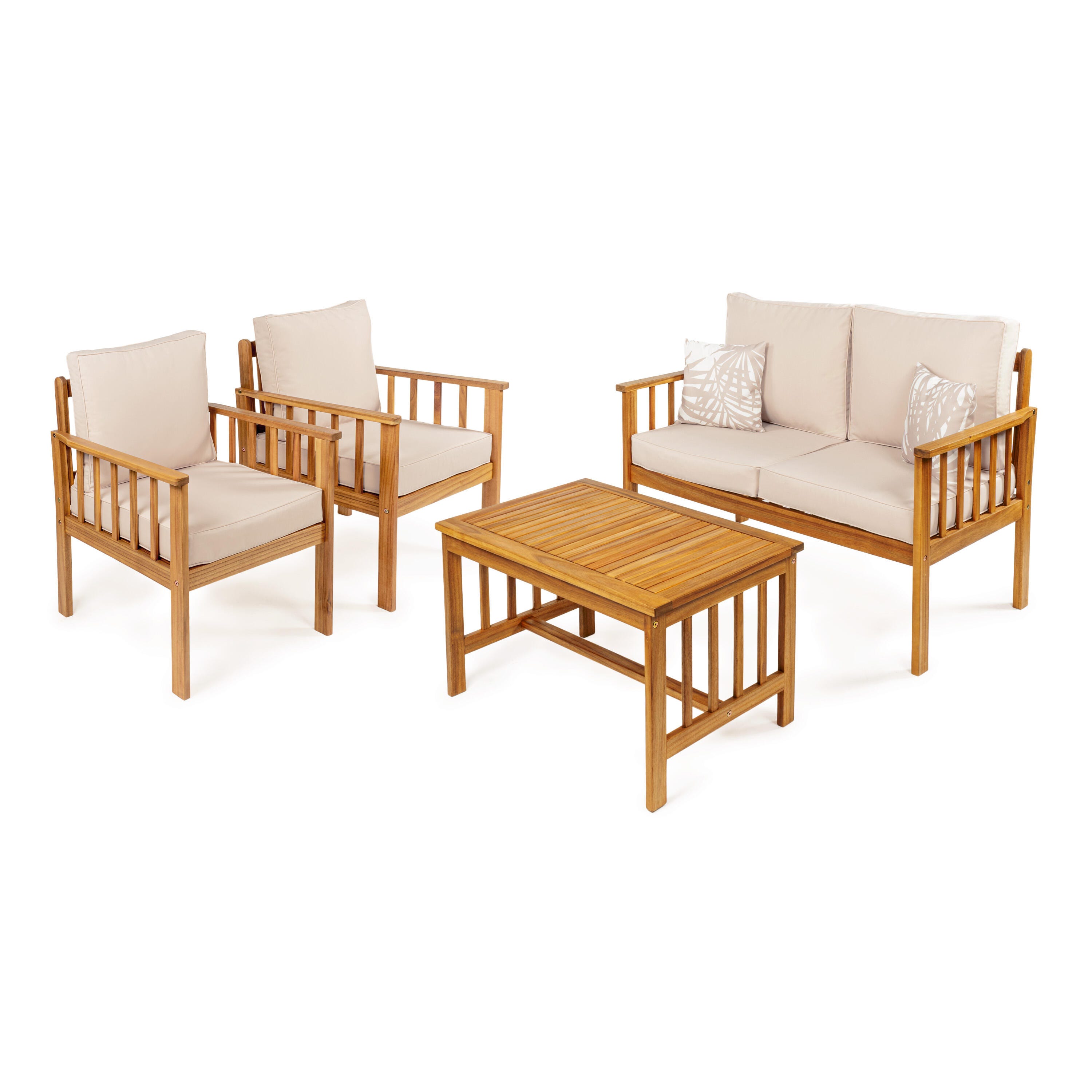 Jonathan Y Everly Outdoor Sofa and 2 Chairs with Coffee Table | Ashley
