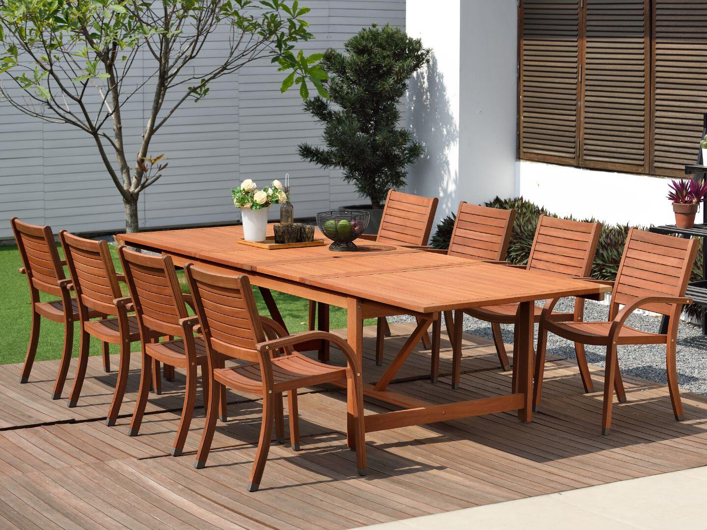 Click here for Whitehaven Outdoor Extendable Dining Table and 8 C... prices