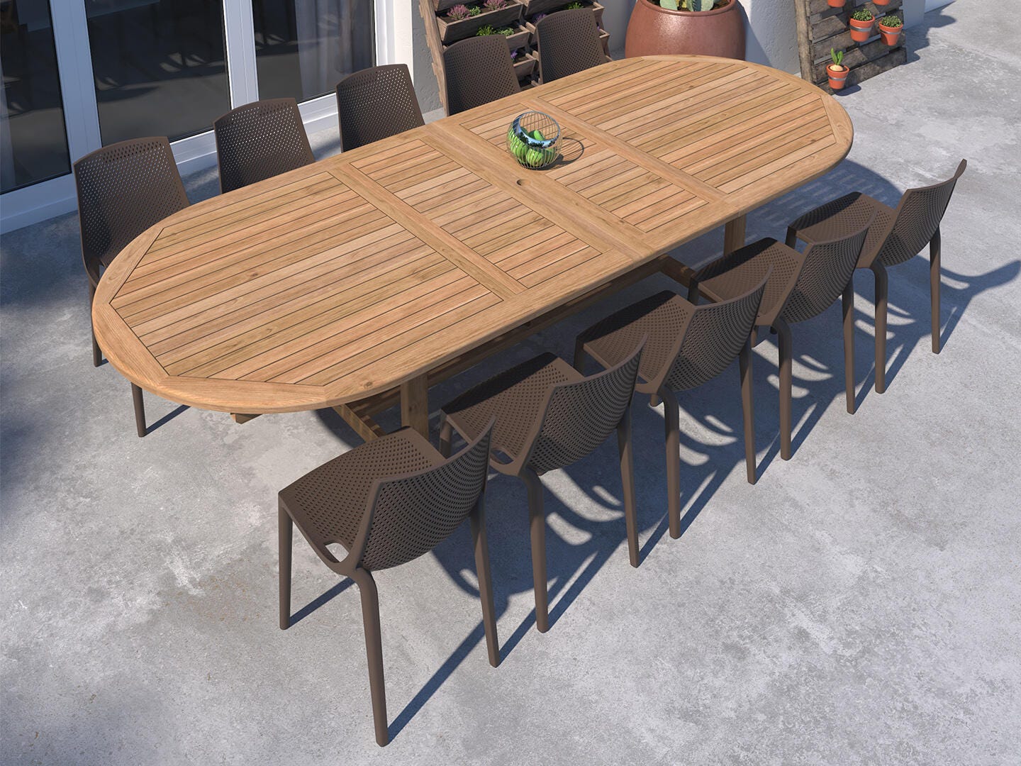 Click here for Lanikai Outdoor Extendable Dining Table and 10 Cha... prices