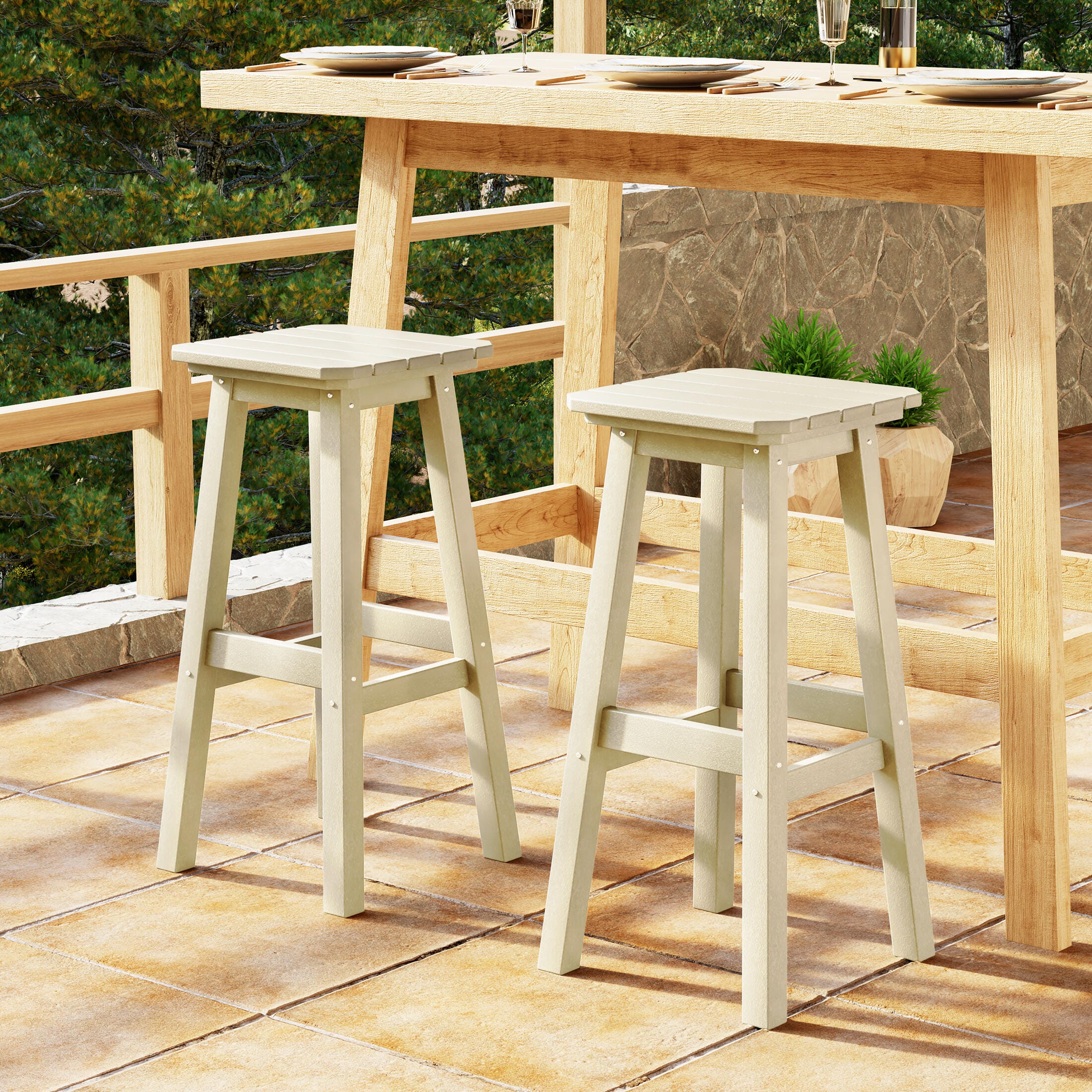 Click here for Westin Furniture Otto Outdoor Square Bar Stool (Se... prices