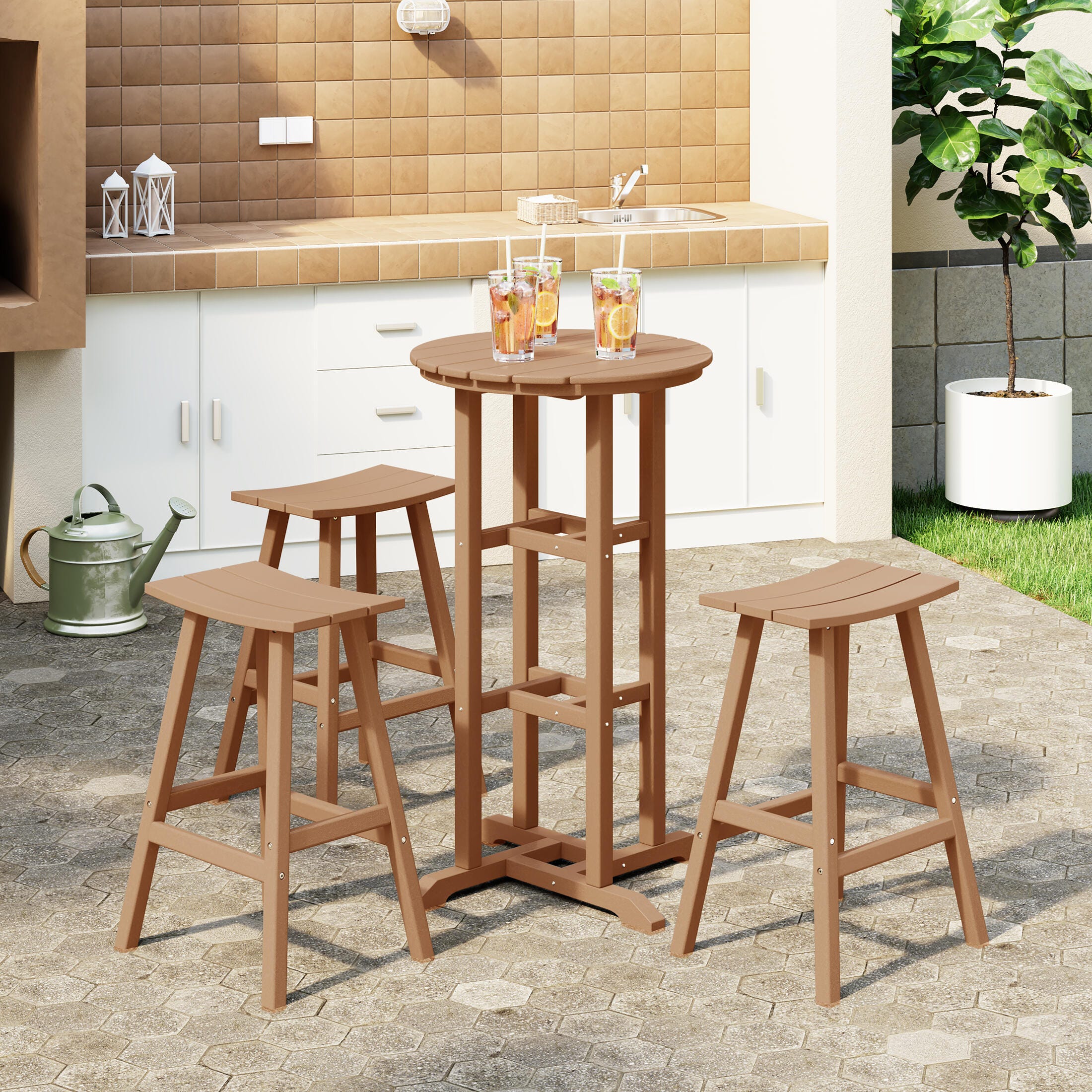 Click here for Westin Furniture Otto Outdoor Bar Table and 3 Bar... prices