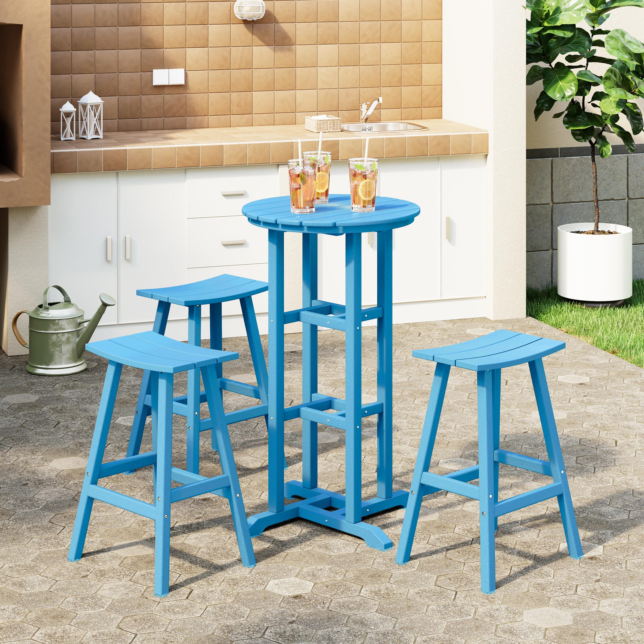 Click here for Westin Furniture Otto Outdoor Bar Table and 3 Bar... prices
