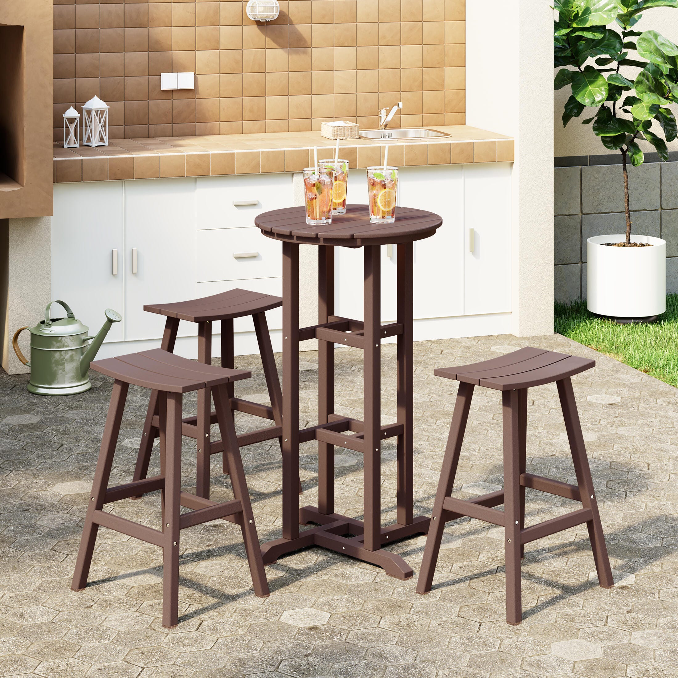Click here for Westin Furniture Otto Outdoor Bar Table and 3 Bar... prices