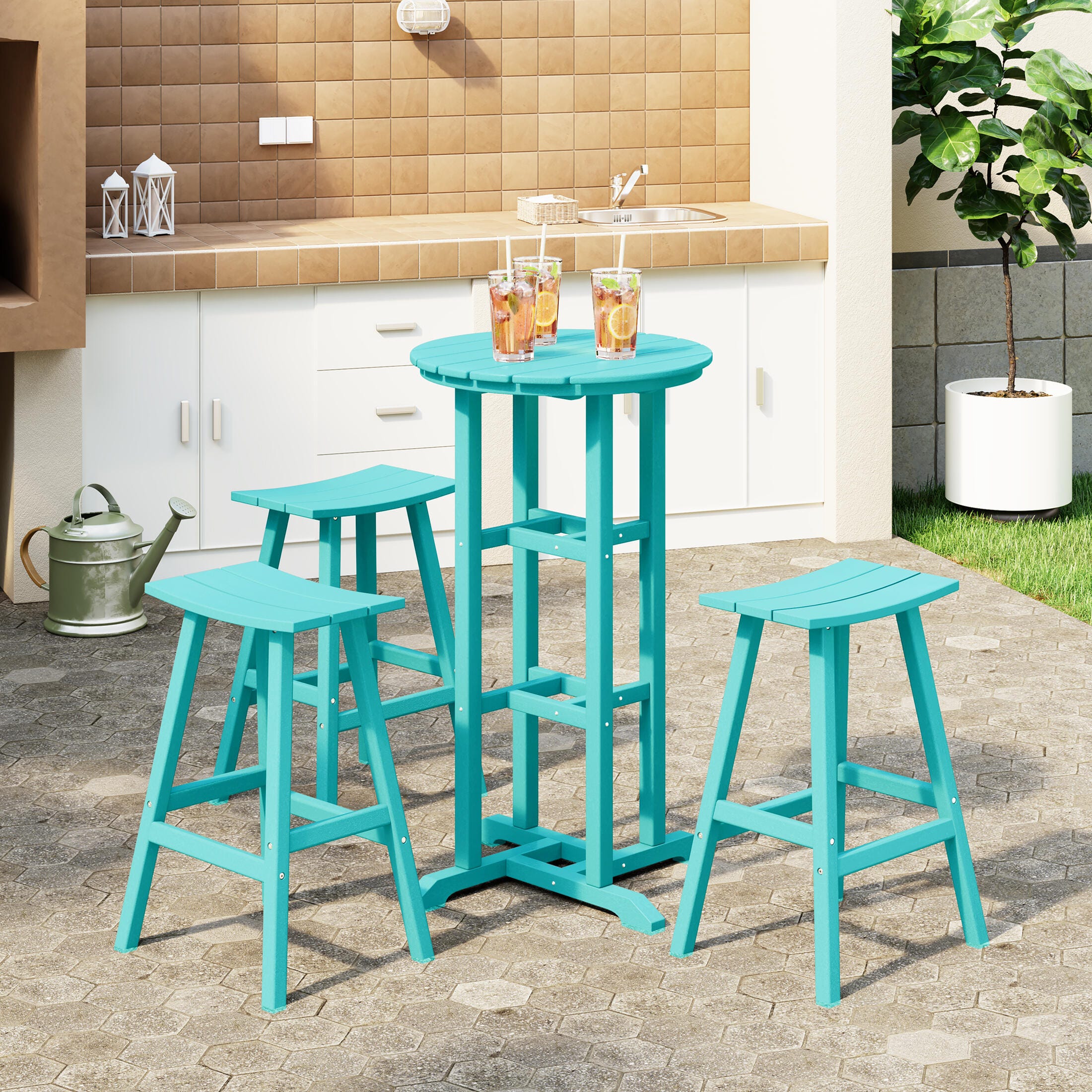 Click here for Westin Furniture Otto Outdoor Bar Table and 3 Bar... prices