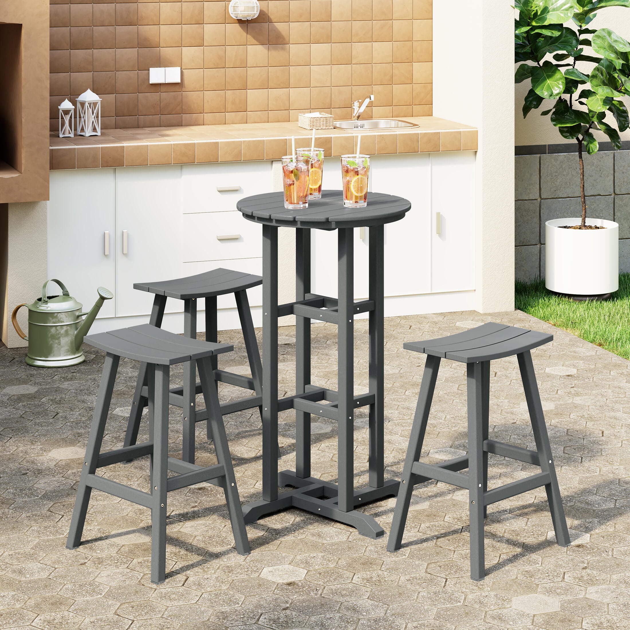 Click here for Westin Furniture Otto Outdoor Bar Table and 3 Bar... prices