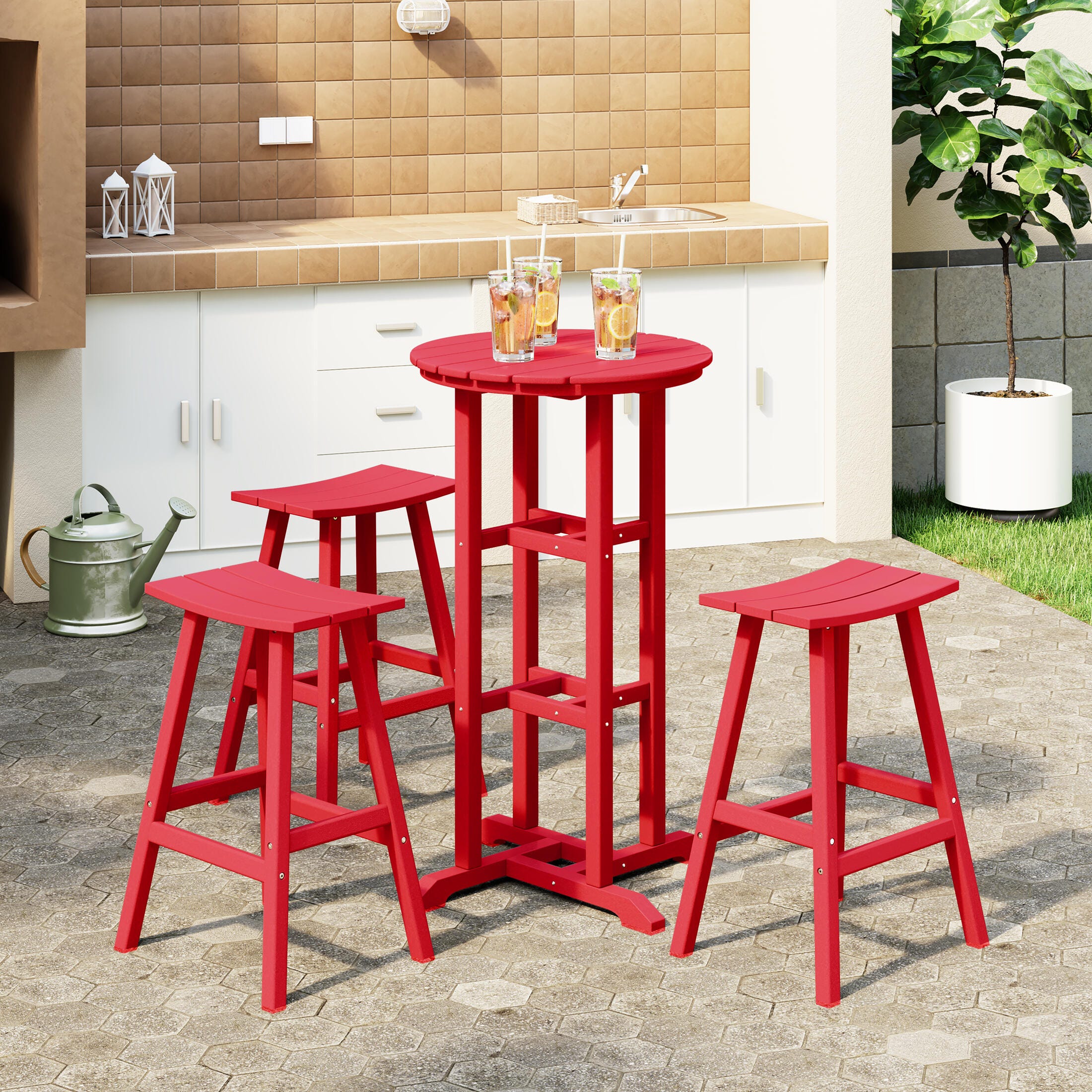 Click here for Westin Furniture Otto Outdoor Bar Table and 3 Bar... prices