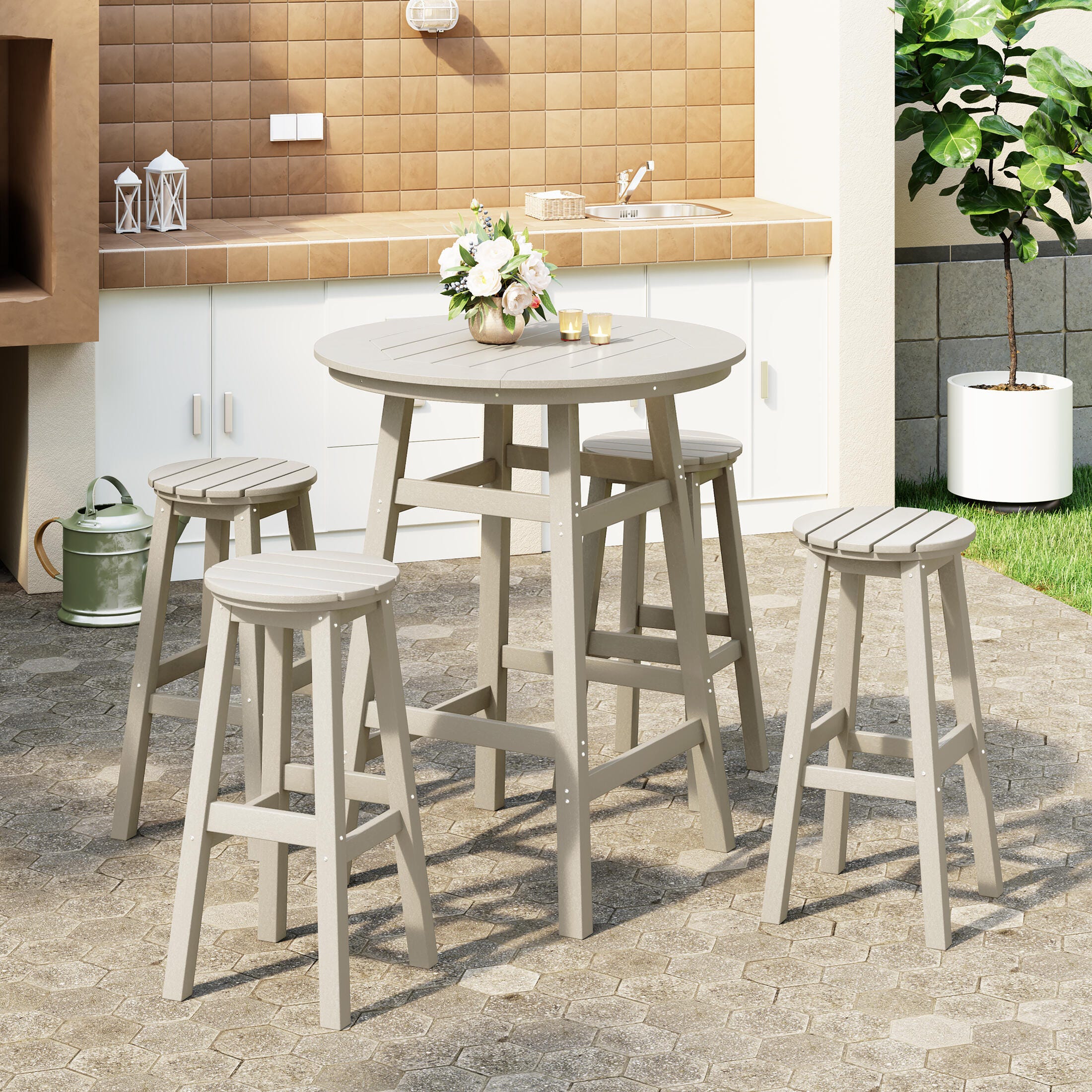 Click here for Westin Furniture Otto Outdoor Bar Height Bar Table... prices