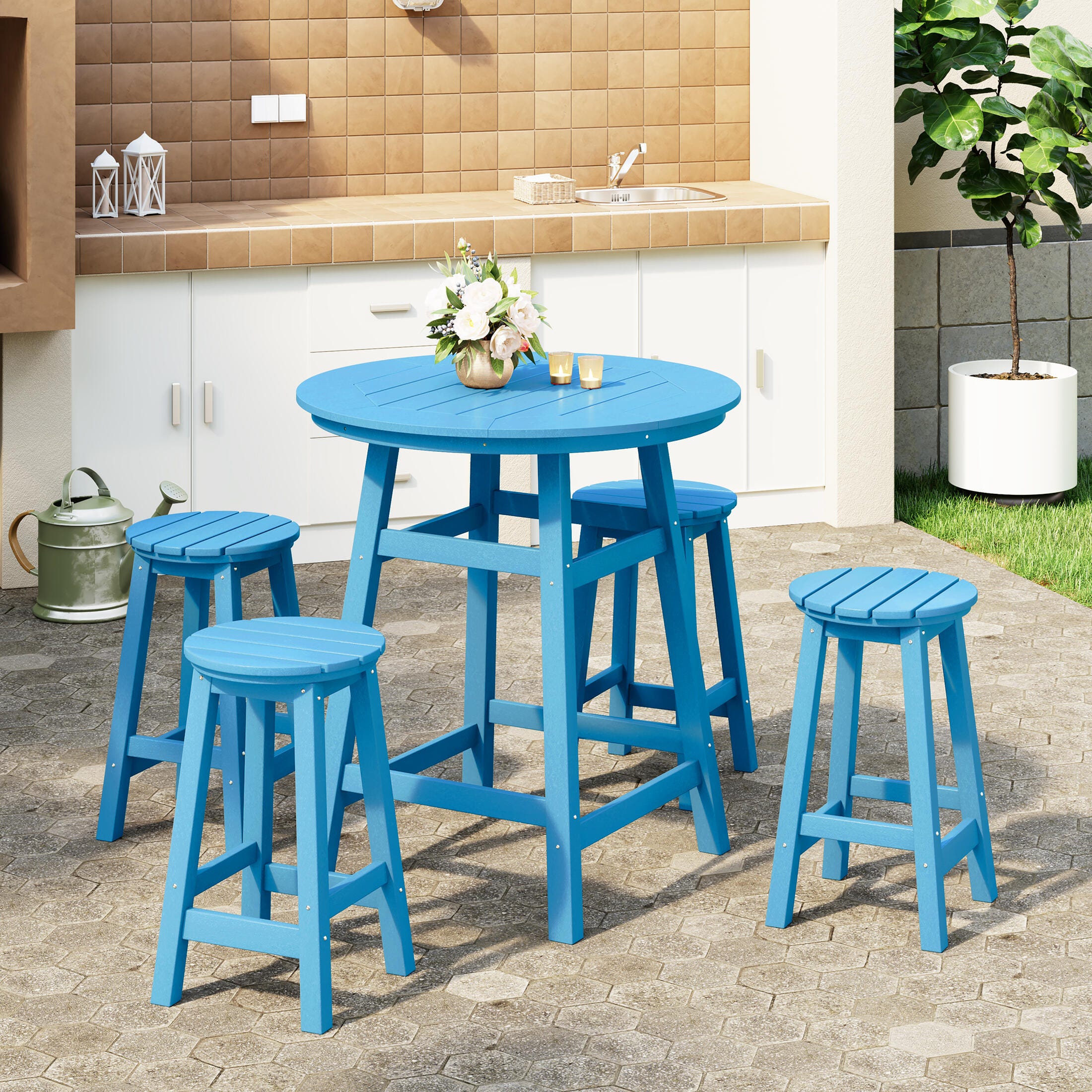 Click here for Westin Furniture Otto Outdoor Bar Table and 4 Bar... prices