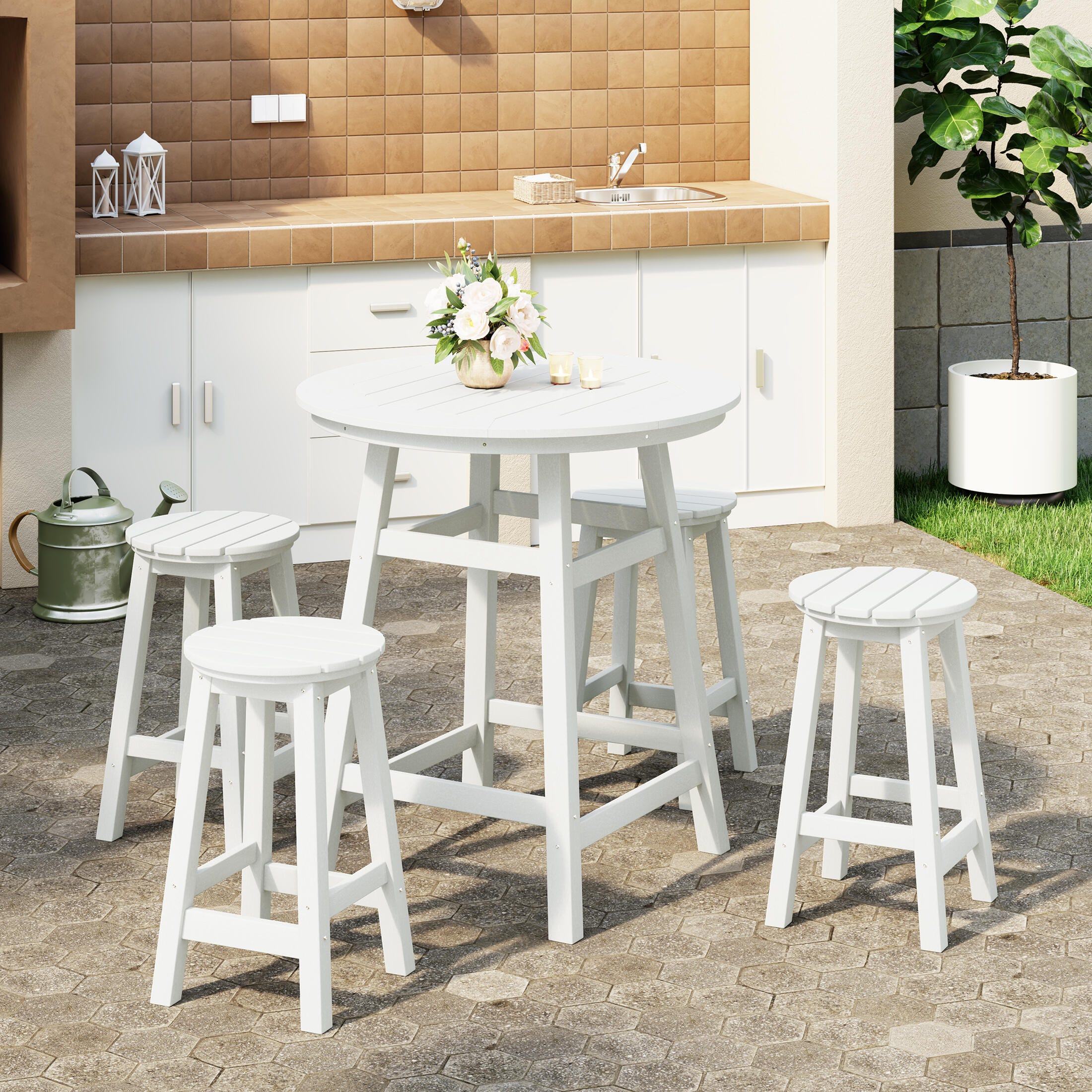 Click here for Westin Furniture Otto Outdoor Bar Table and 4 Bar... prices