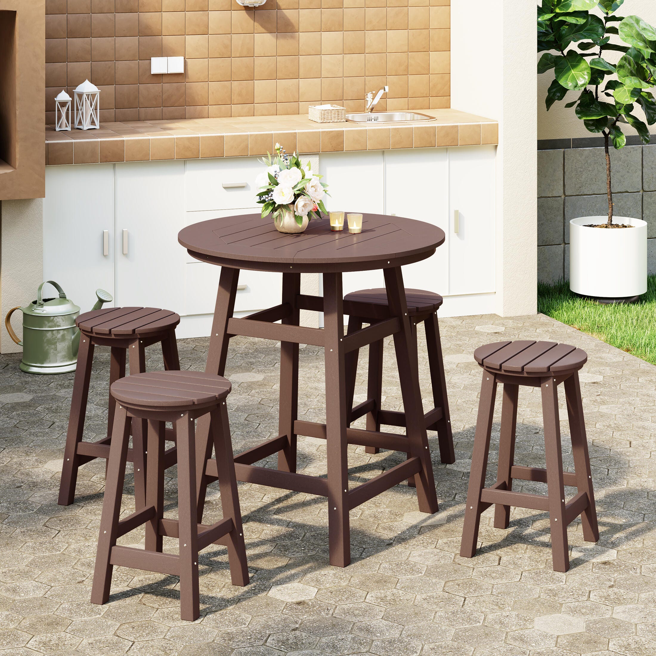 Click here for Westin Furniture Otto Outdoor Bar Table and 4 Bar... prices