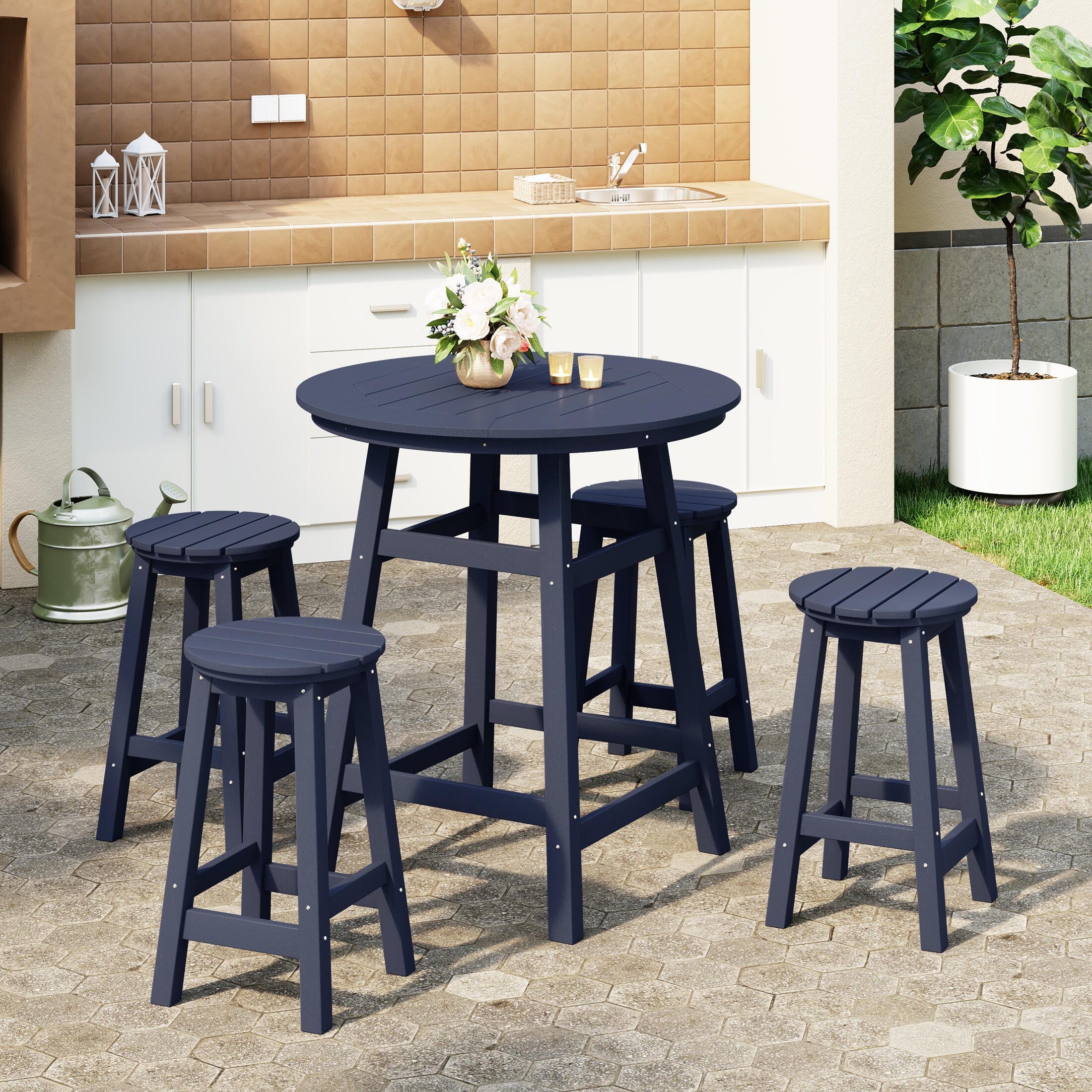 Click here for Westin Furniture Otto Outdoor Bar Table and 4 Bar... prices