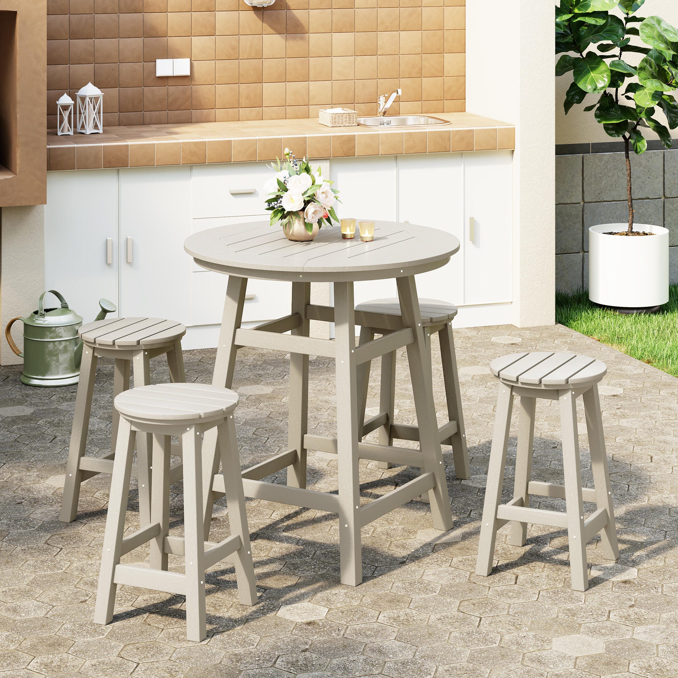 Click here for Westin Furniture Otto Outdoor Bar Table and 4 Bar... prices