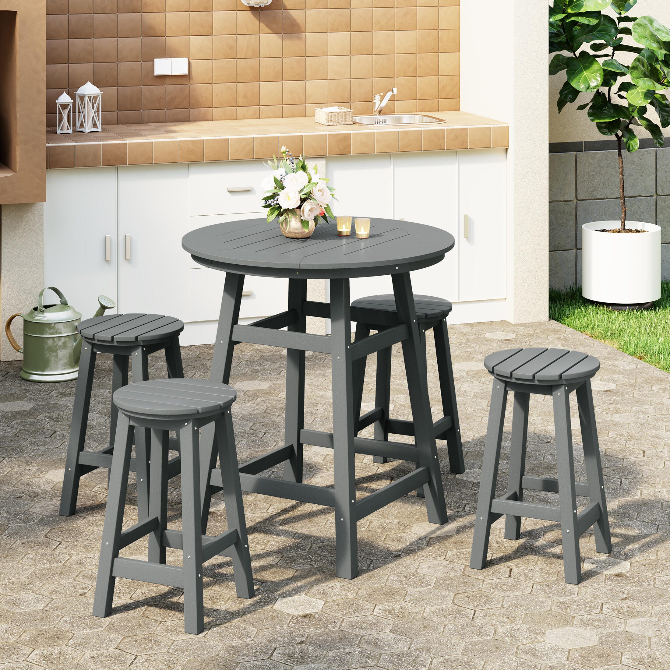 Click here for Westin Furniture Otto Outdoor Bar Table and 4 Bar... prices