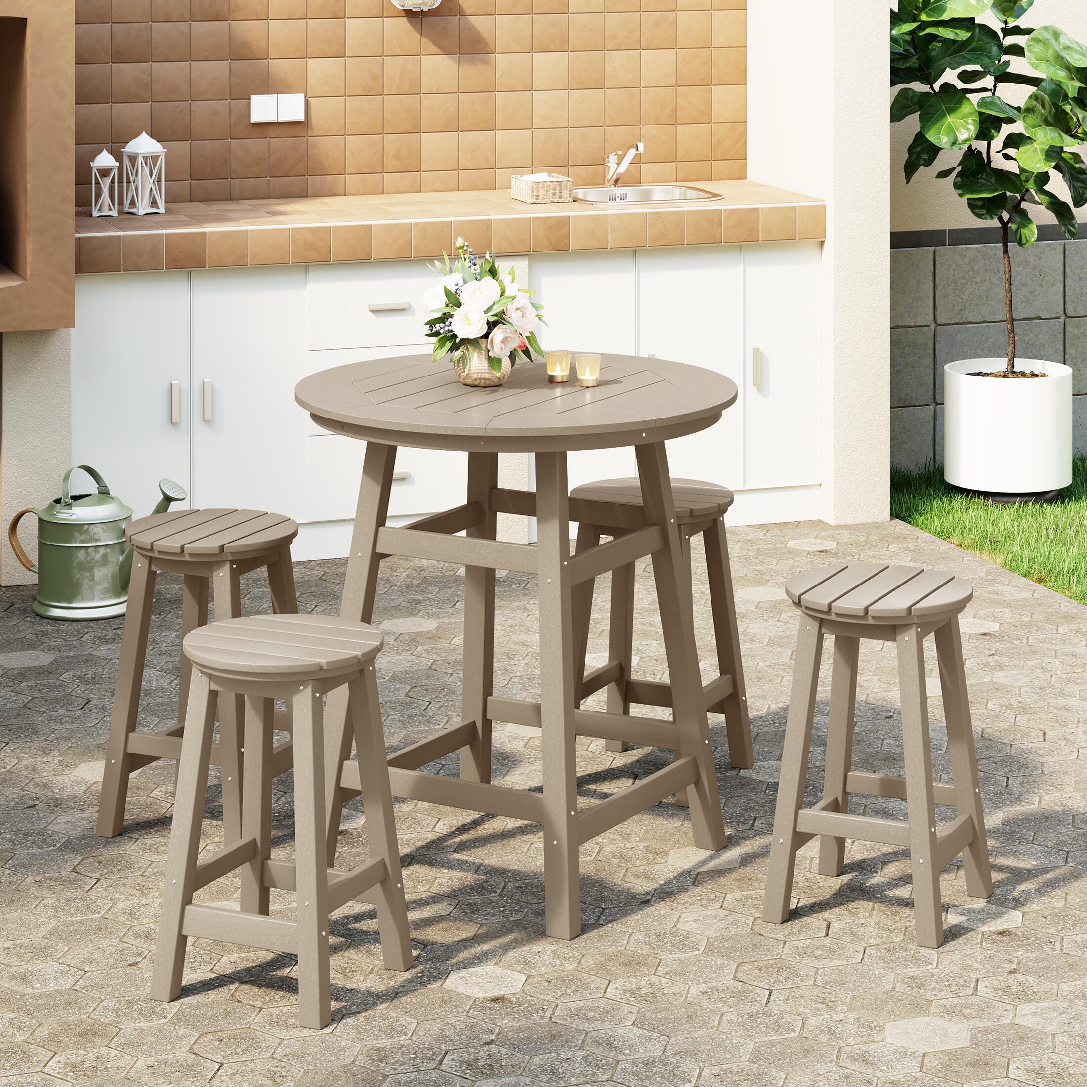 Click here for Westin Furniture Otto Outdoor Bar Table and 4 Bar... prices