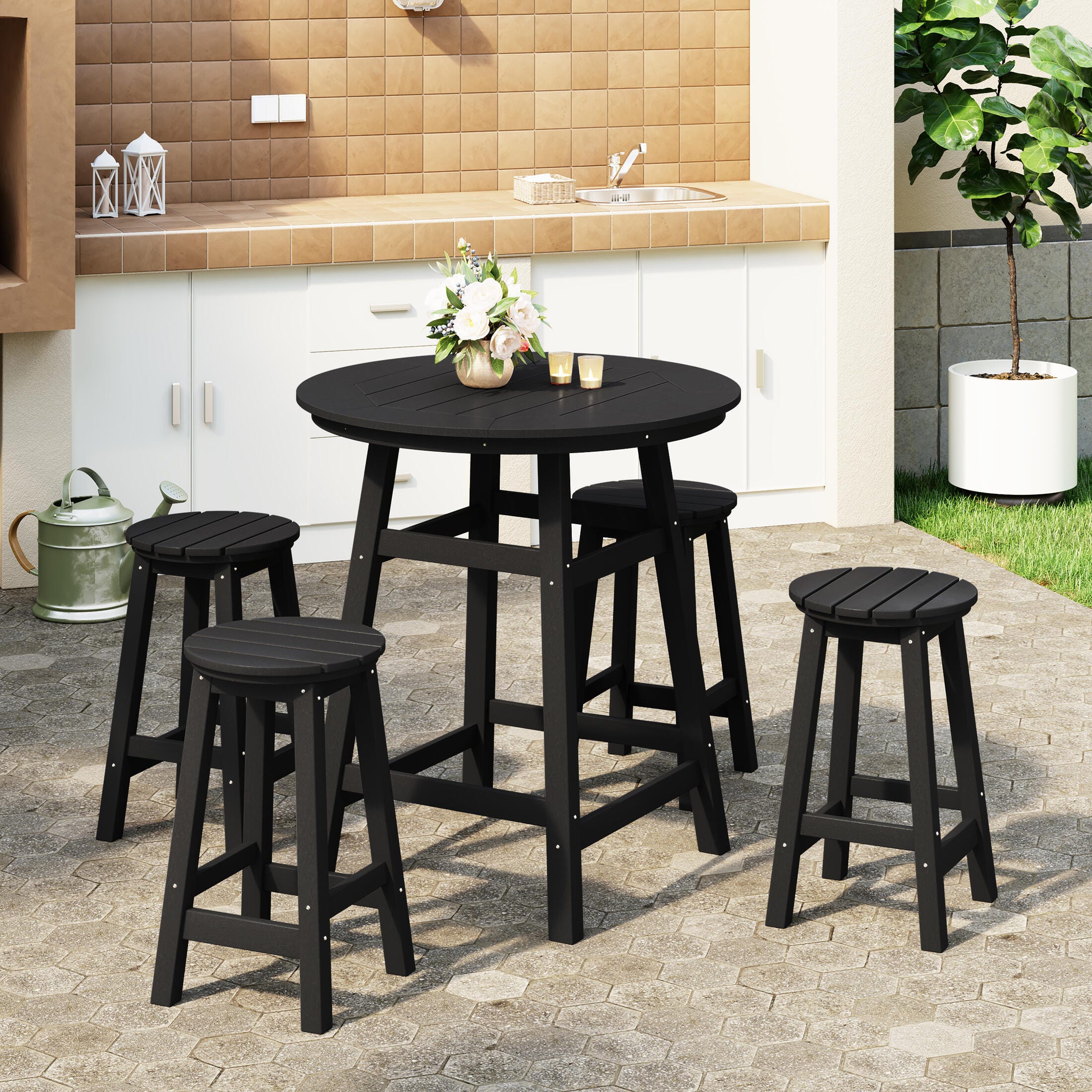 Click here for Westin Furniture Otto Outdoor Bar Table and 4 Bar... prices