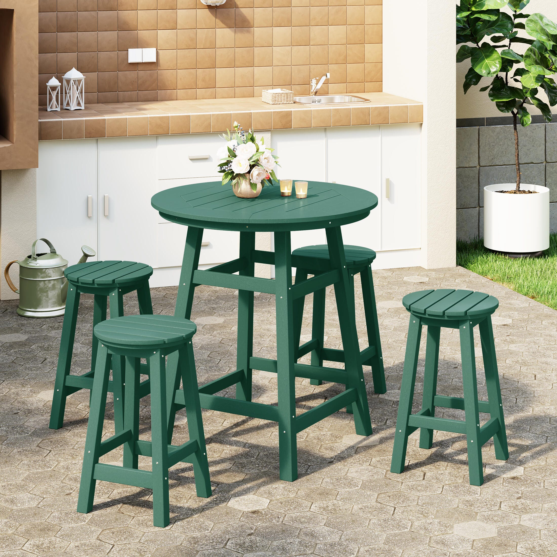 Click here for Westin Furniture Otto Outdoor Bar Table and 4 Bar... prices