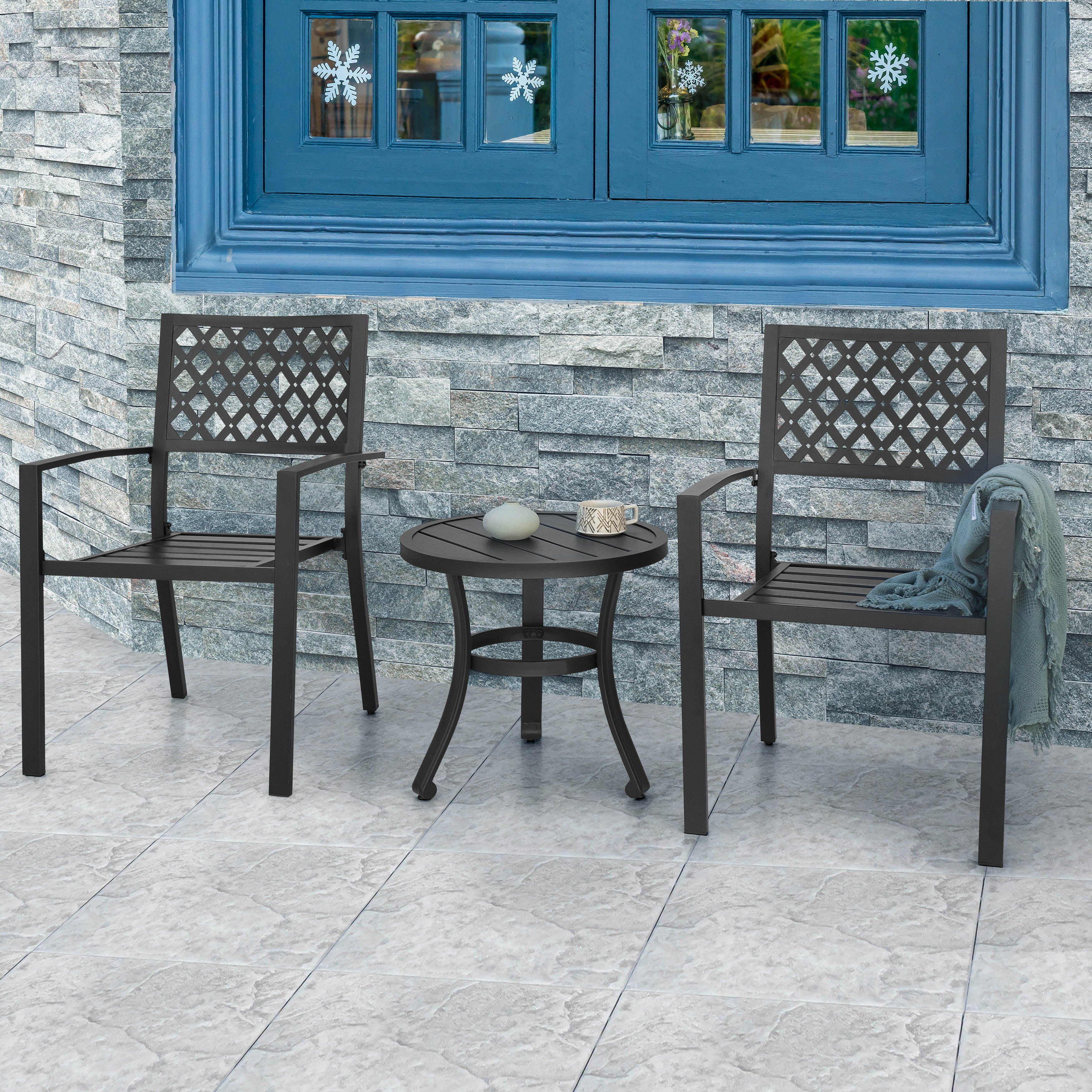 Click here for Nuu Garden Outdoor Bistro Table and 2 Chairs  Blac... prices
