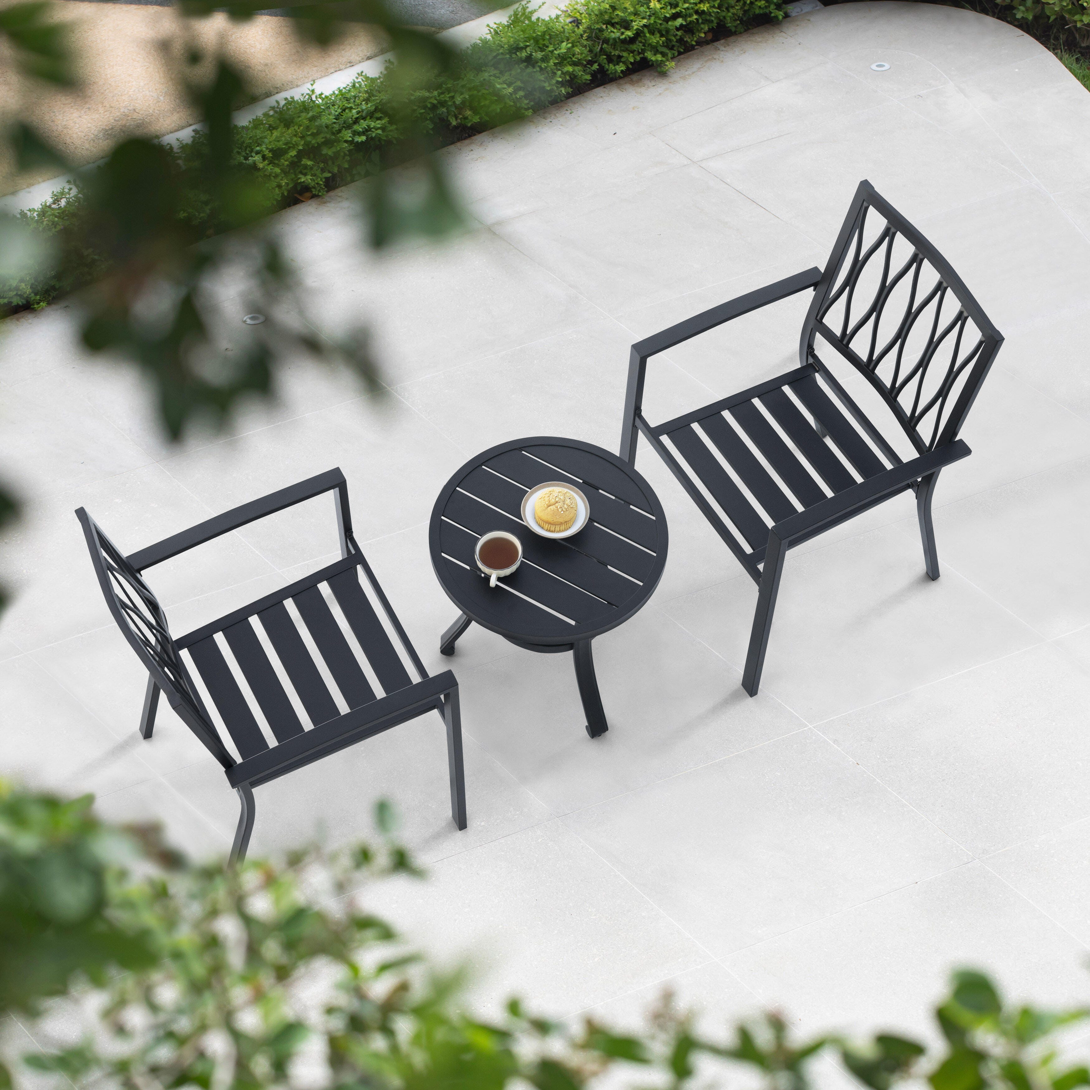 Click here for Nuu Garden Outdoor Bistro Table with 2 Chairs  Bla... prices