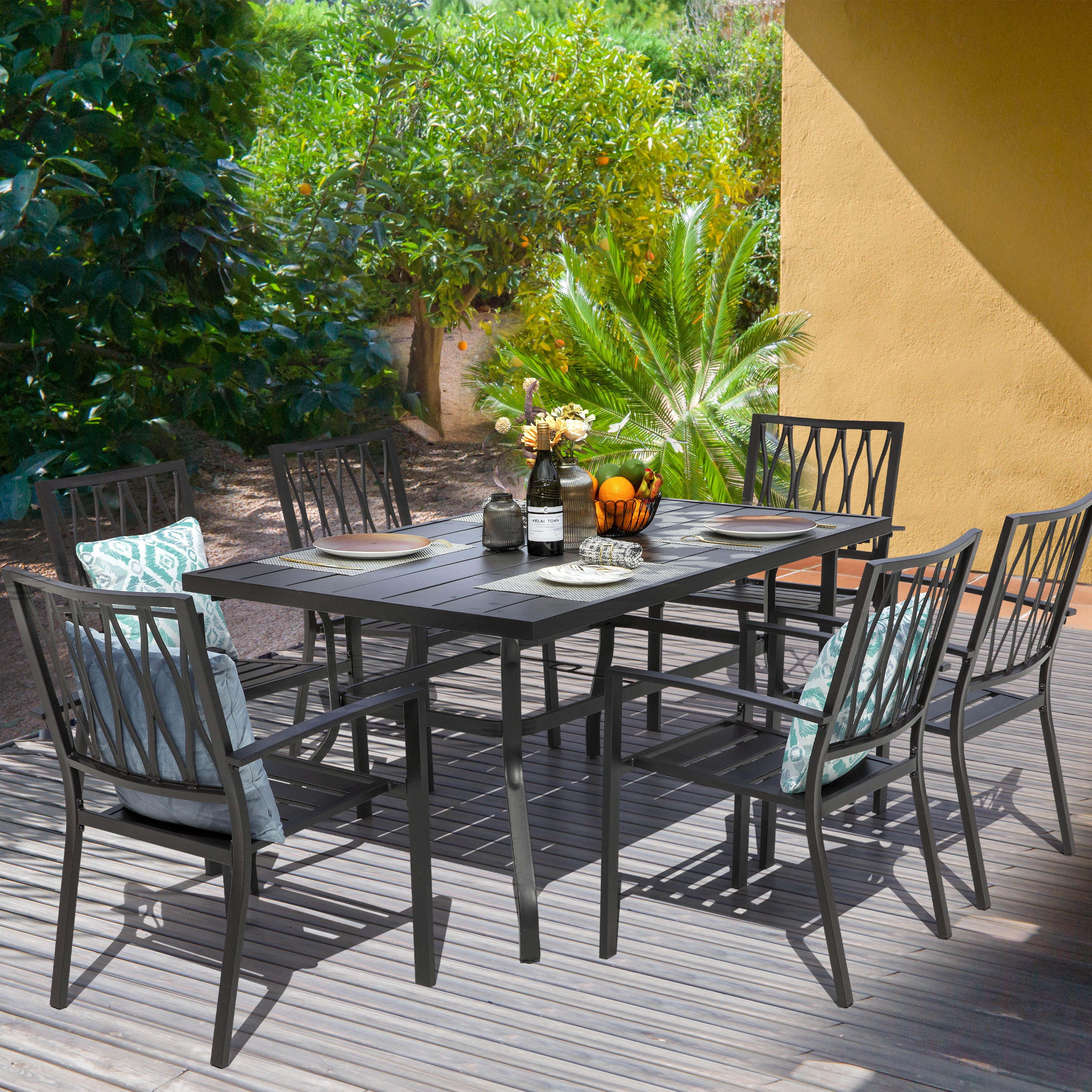 Click here for Nuu Garden Outdoor Dining Table and 6 Chairs  Blac... prices