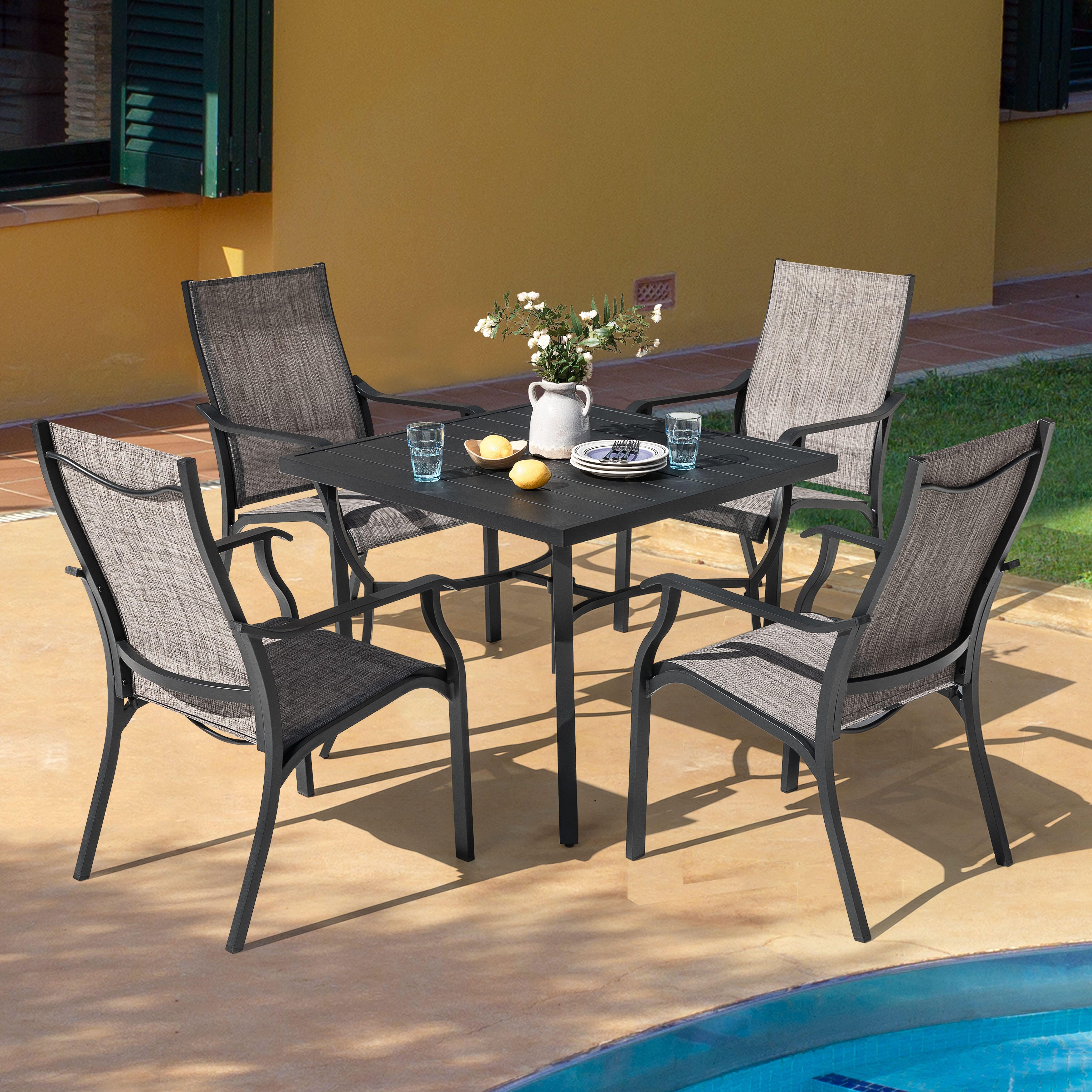 Click here for Nuu Garden Outdoor Dining Table with 1.57 Umbrella... prices