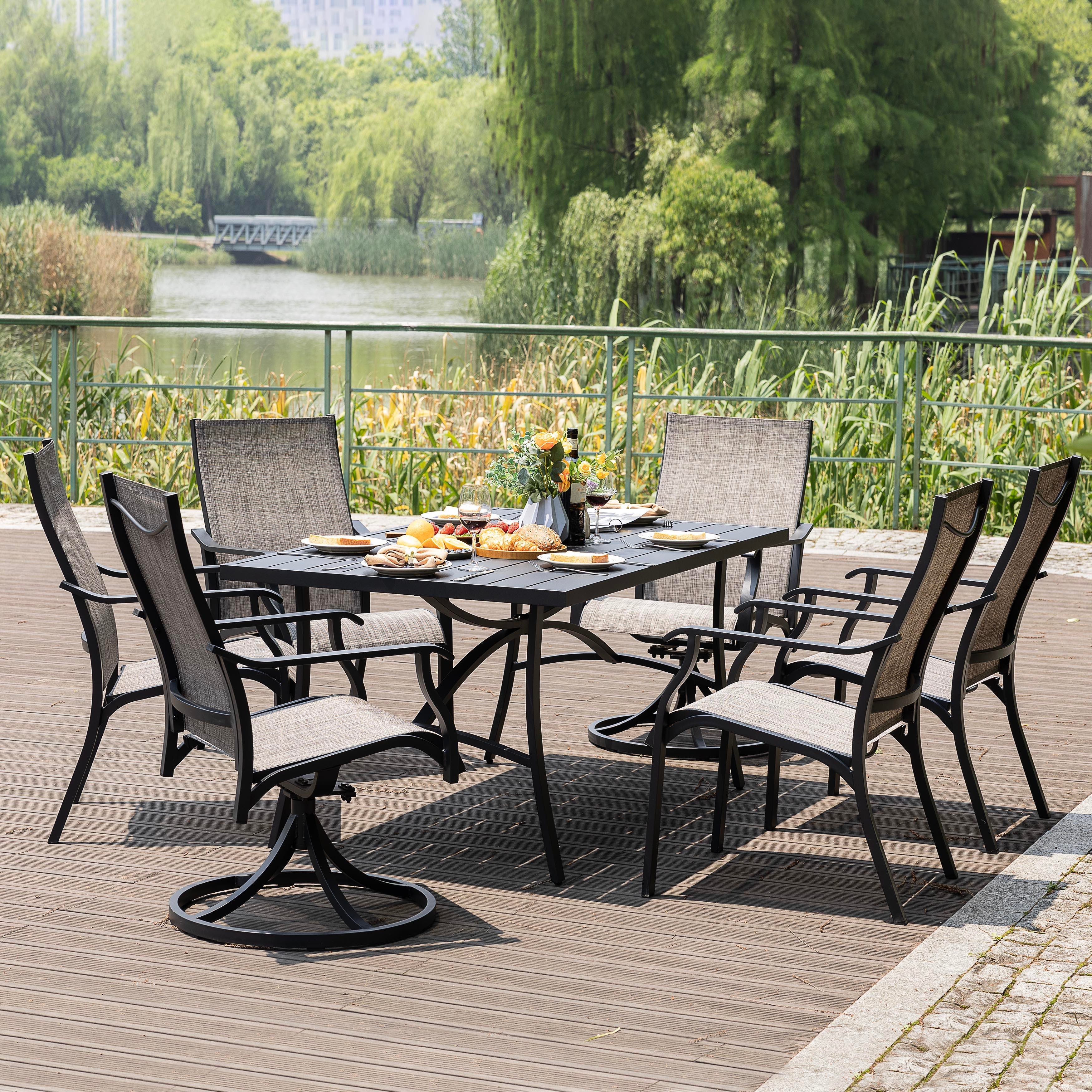 Click here for Nuu Garden Outdoor Dining Table with umbrella hole... prices