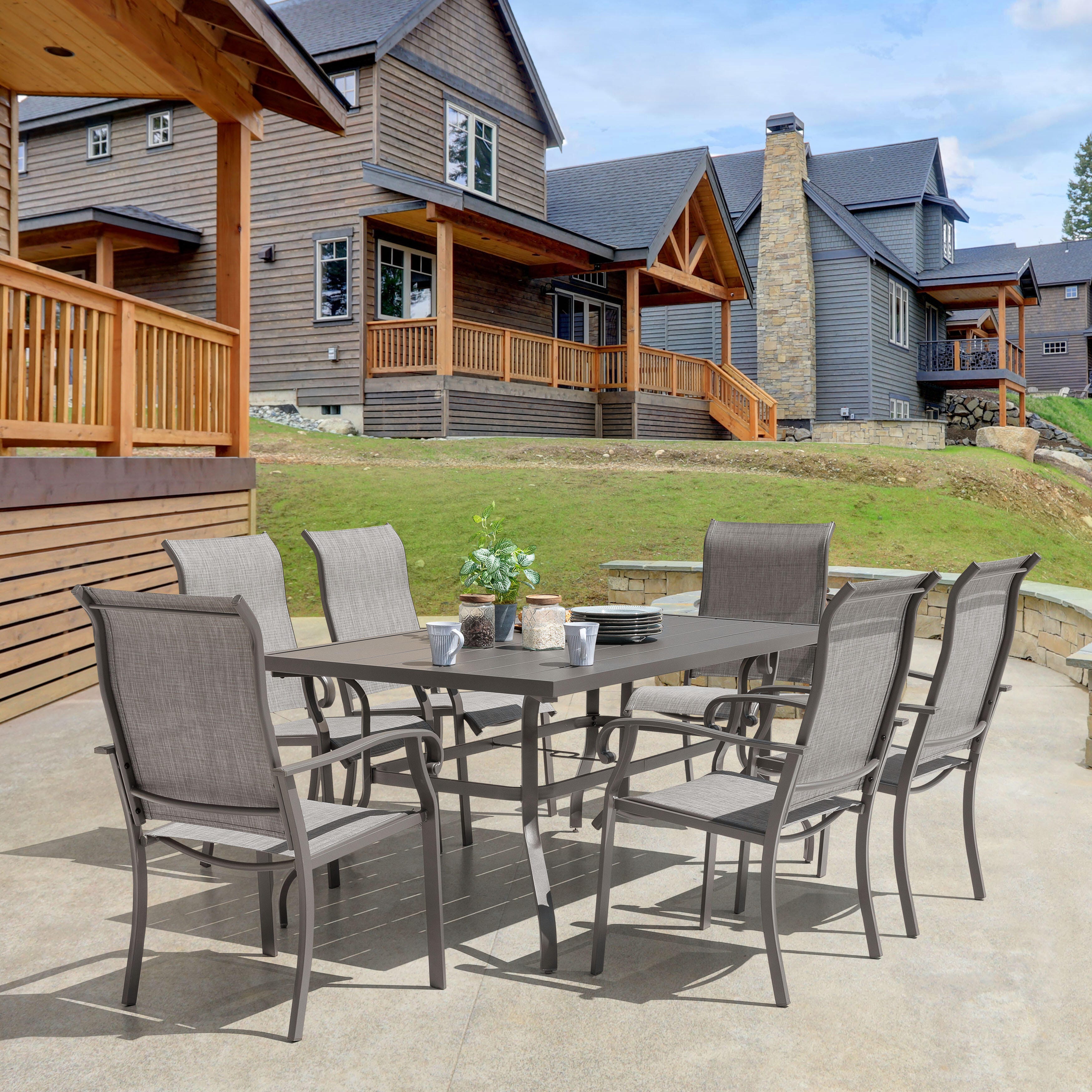 Click here for Nuu Garden Outdoor Dining Table and 6 Chairs  Gray prices