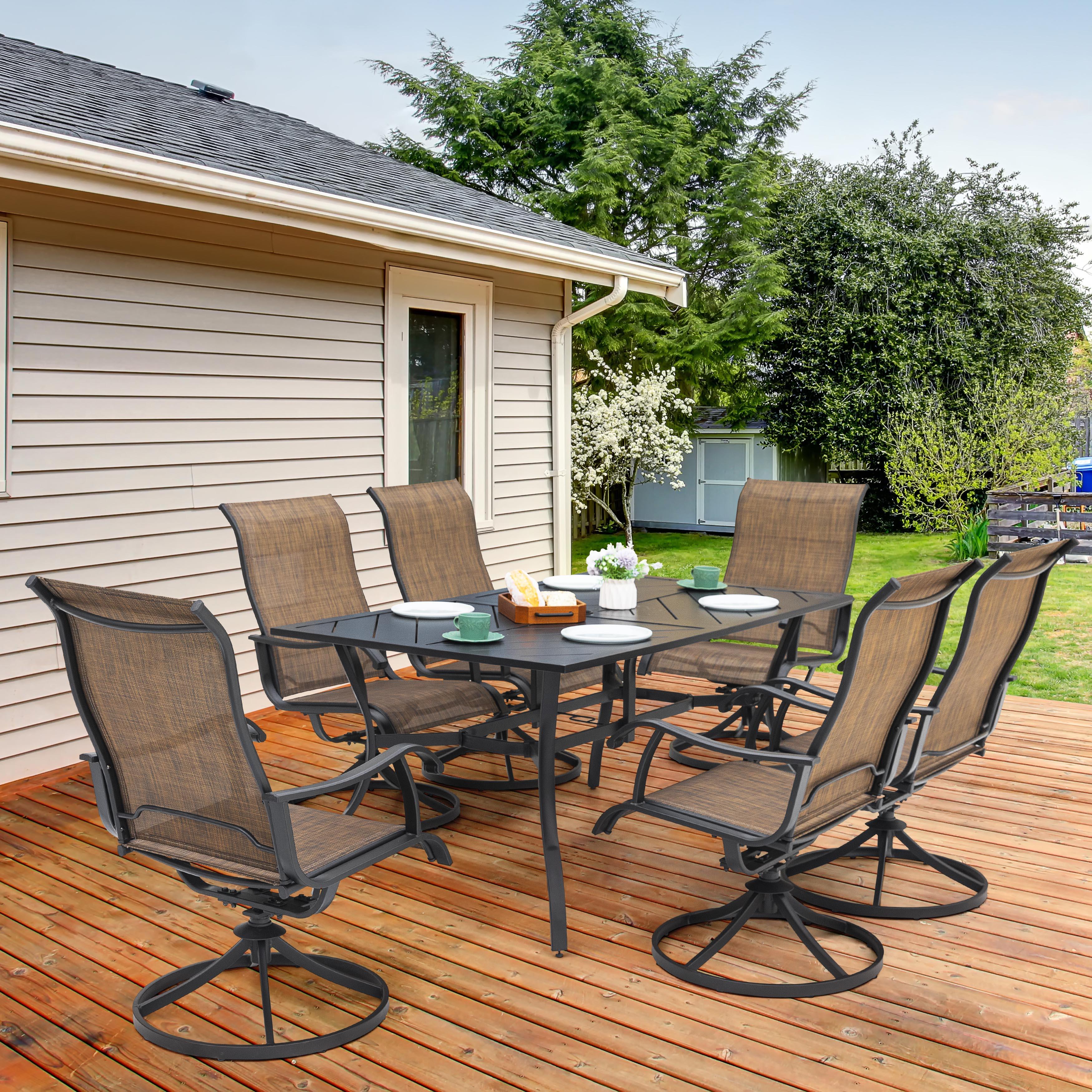 Click here for Nuu Garden Outdoor Dining Table and 6 Swivel Chair... prices