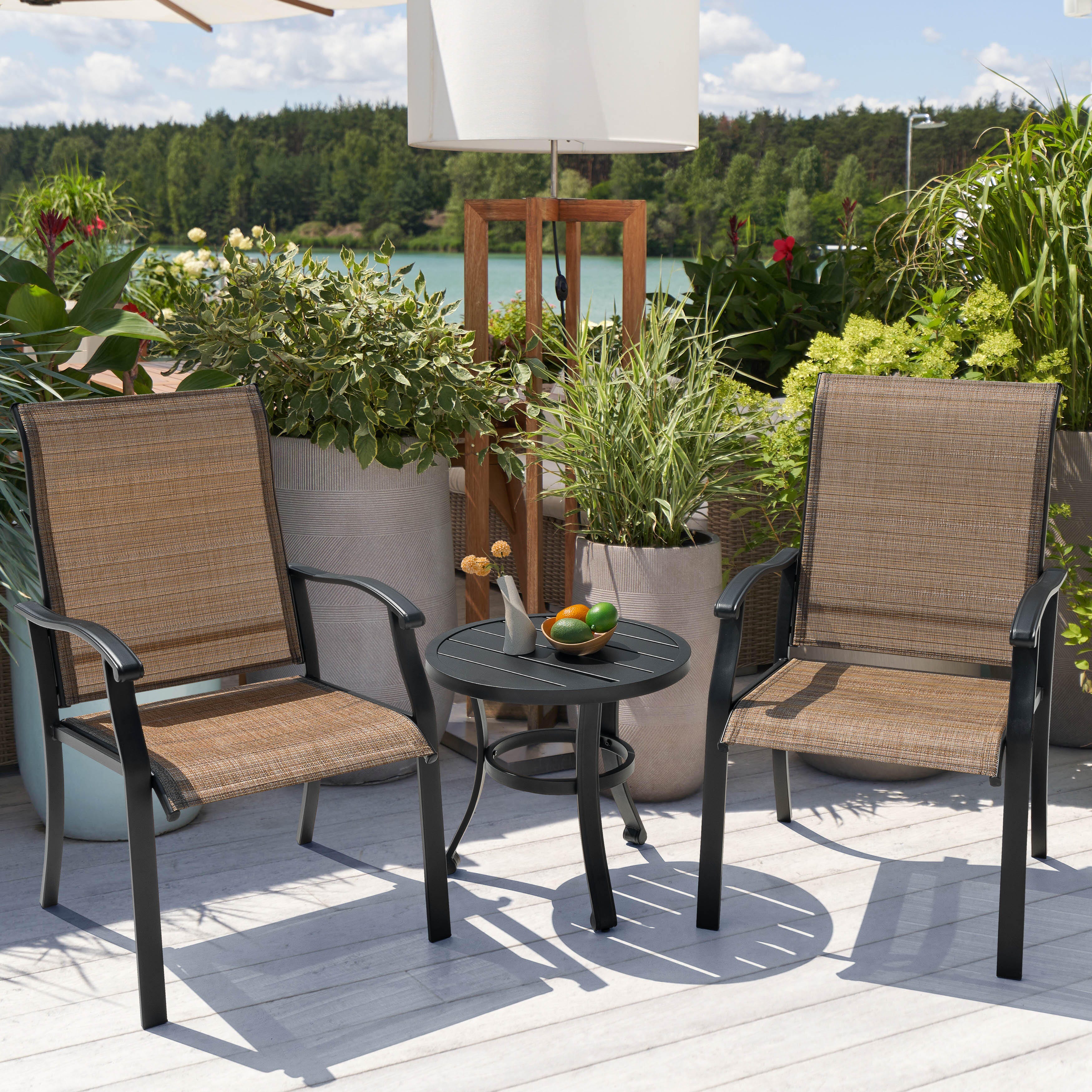 Click here for Nuu Garden Outdoor Bistro Table with 2 Chairs  Bla... prices