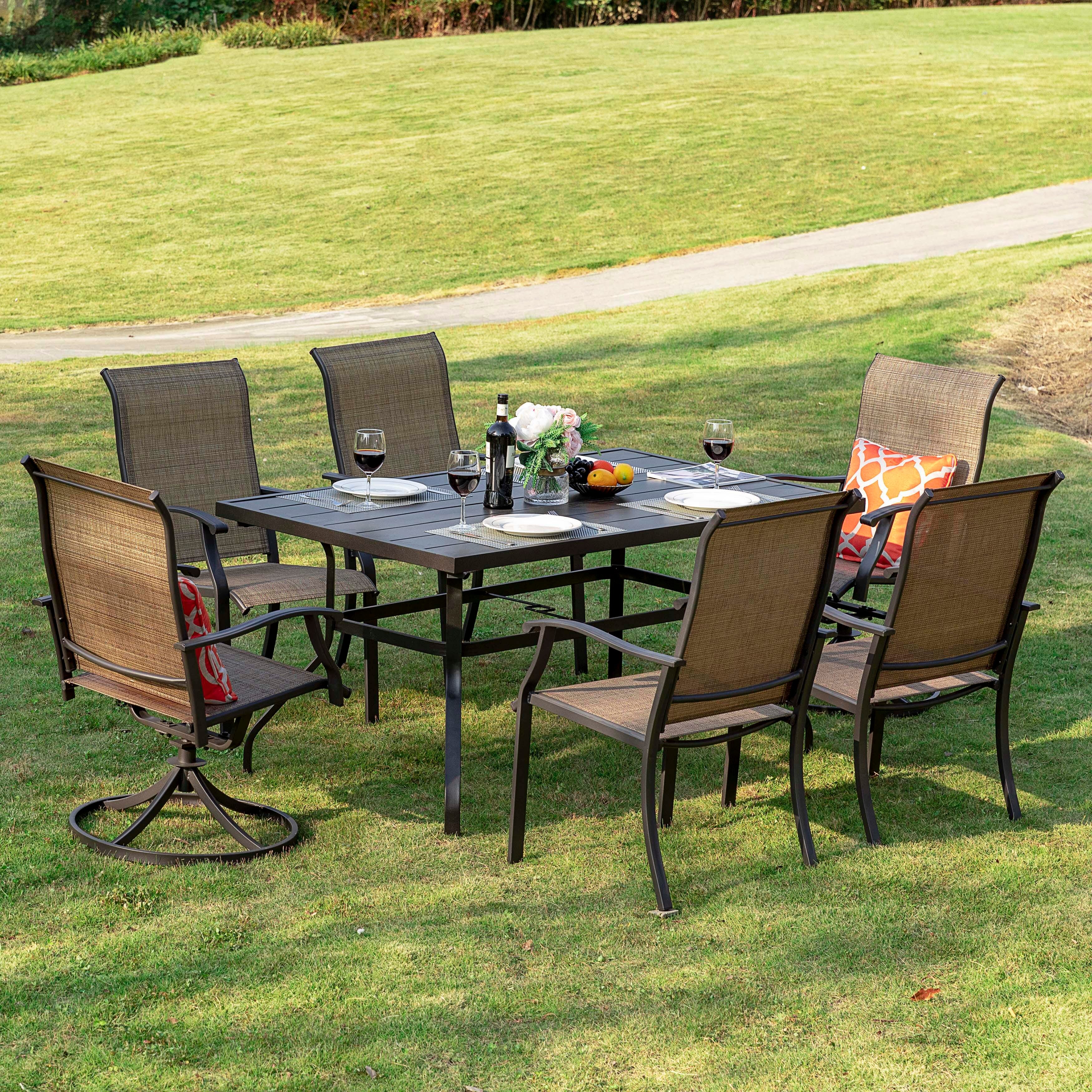 Click here for Nuu Garden Outdoor Dining Table with 6 Chairs  Bla... prices