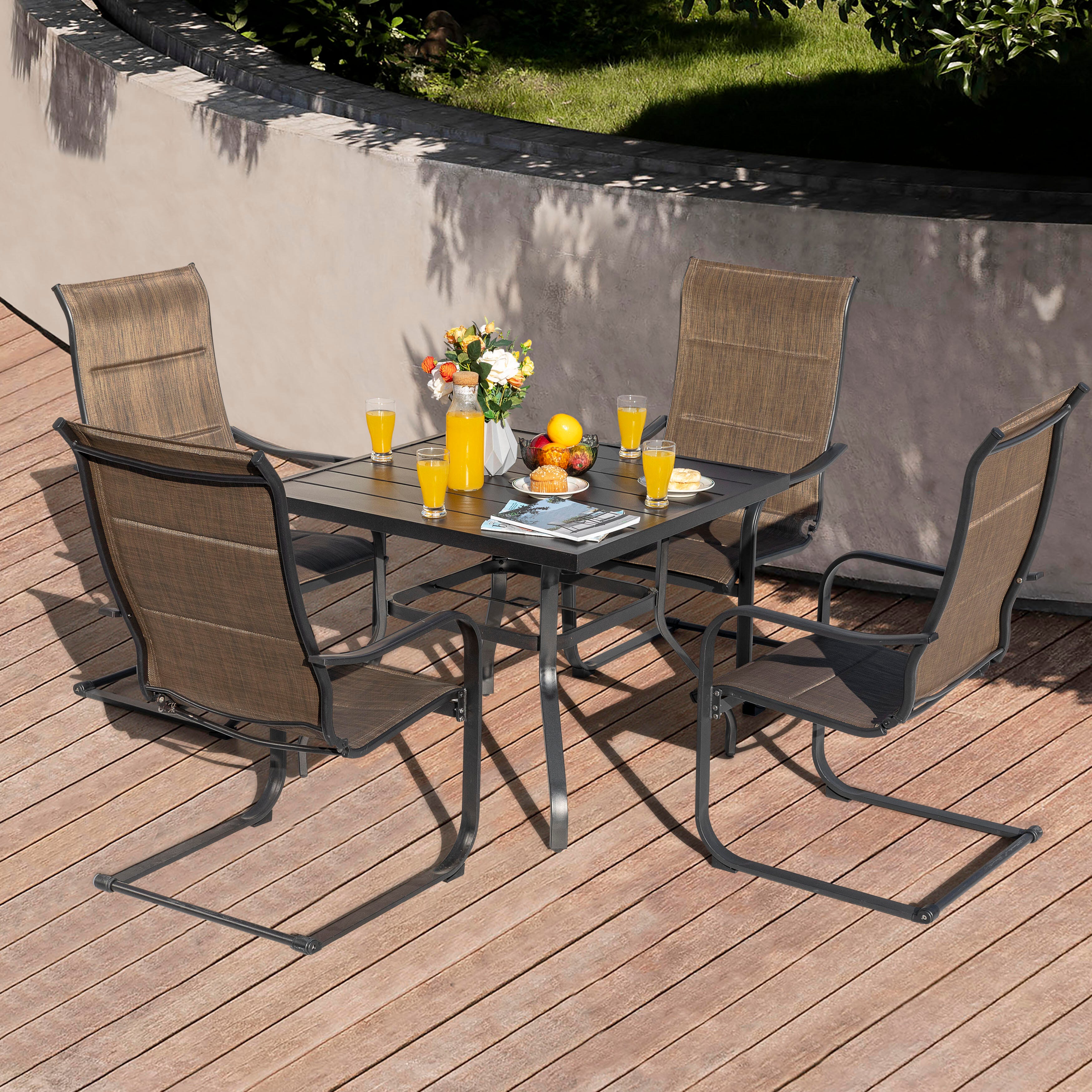 Click here for Nuu Garden Outdoor Dining Table and 4 Chairs  Brow... prices